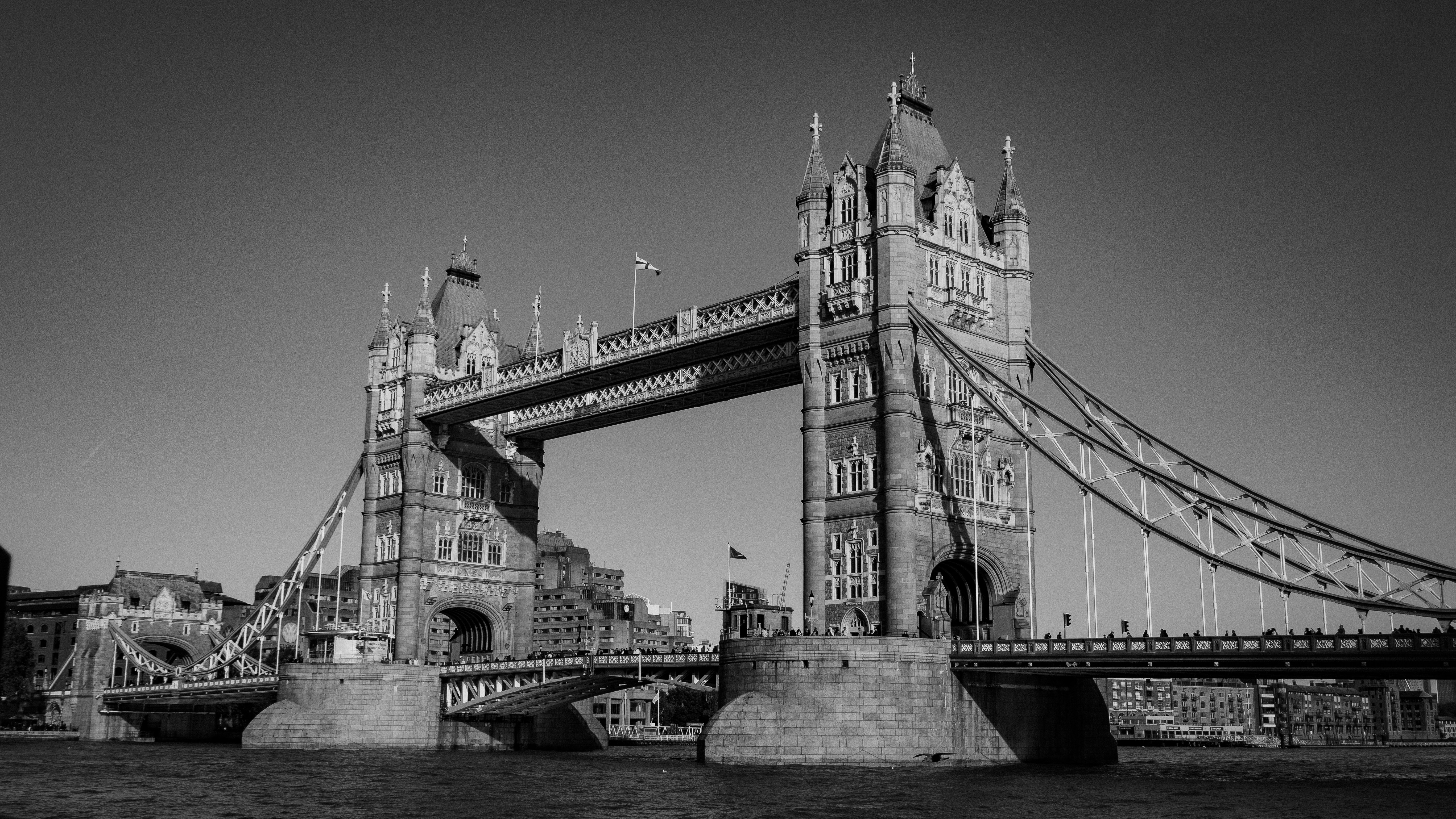 Tower Bridge in Monochrome: Staircase of Towers and Cables