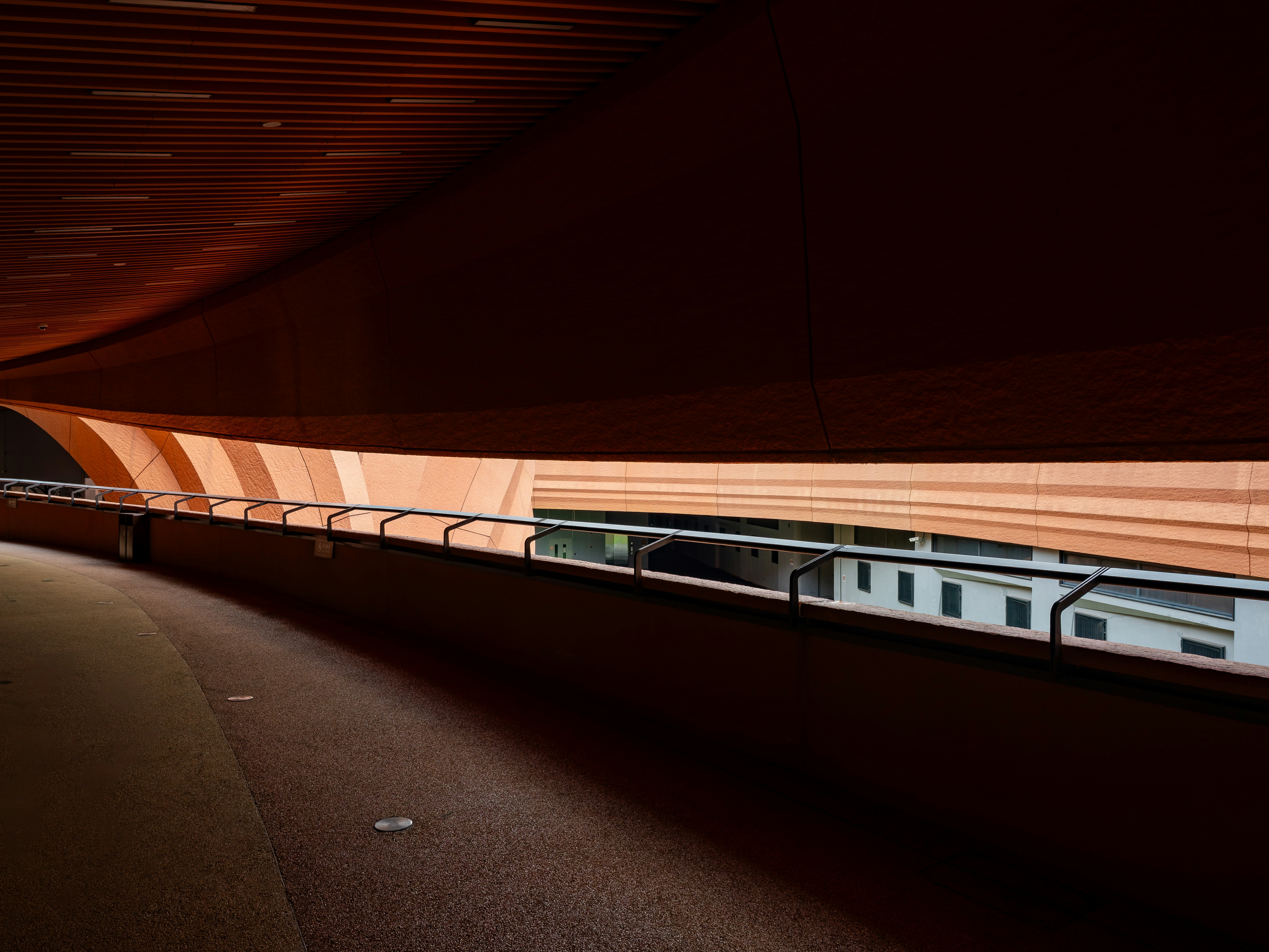 Curved Corridor: Light, Shadows, and the Long Spine of a Tunnel