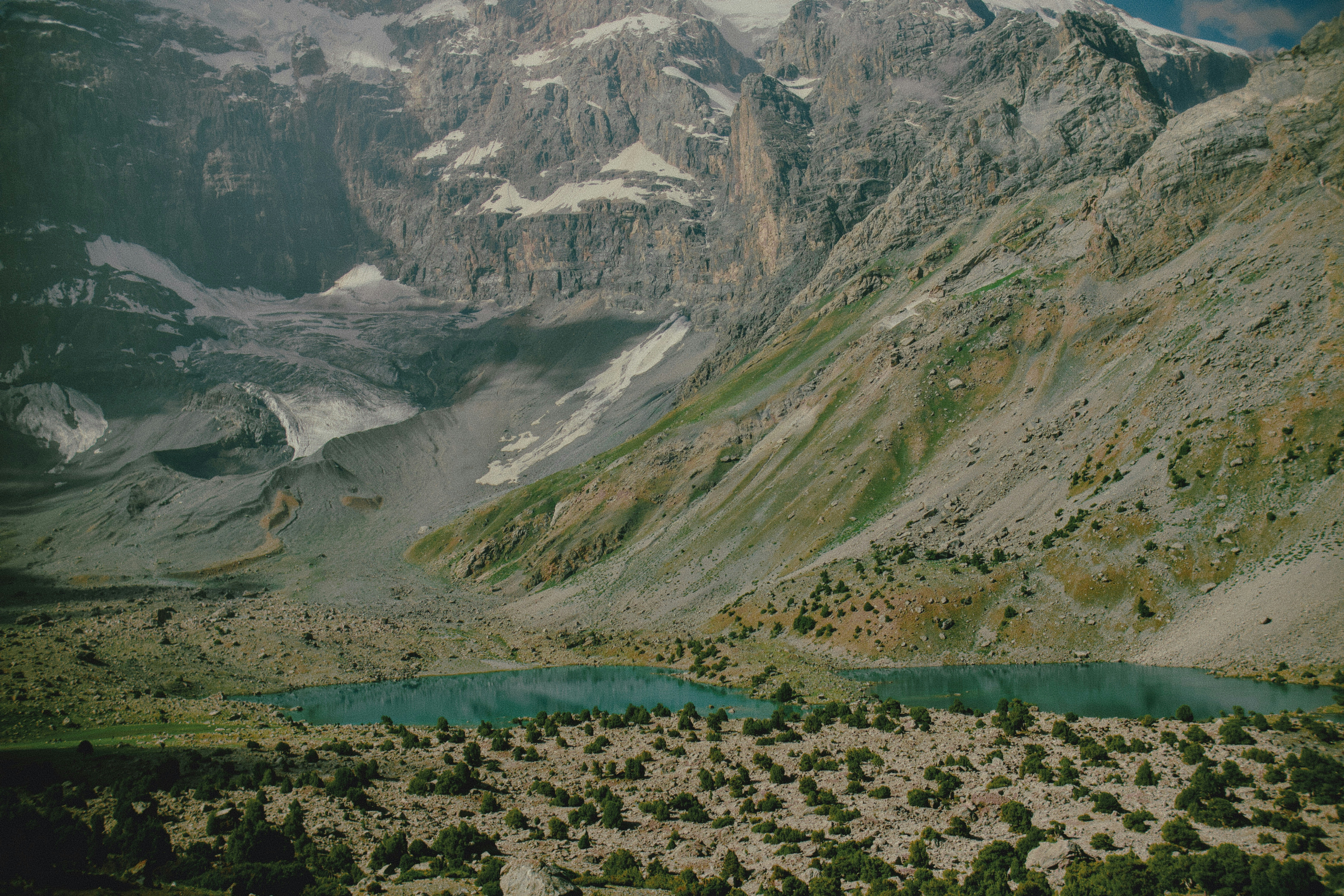 Glacial Basin Under a Rugged Ridge