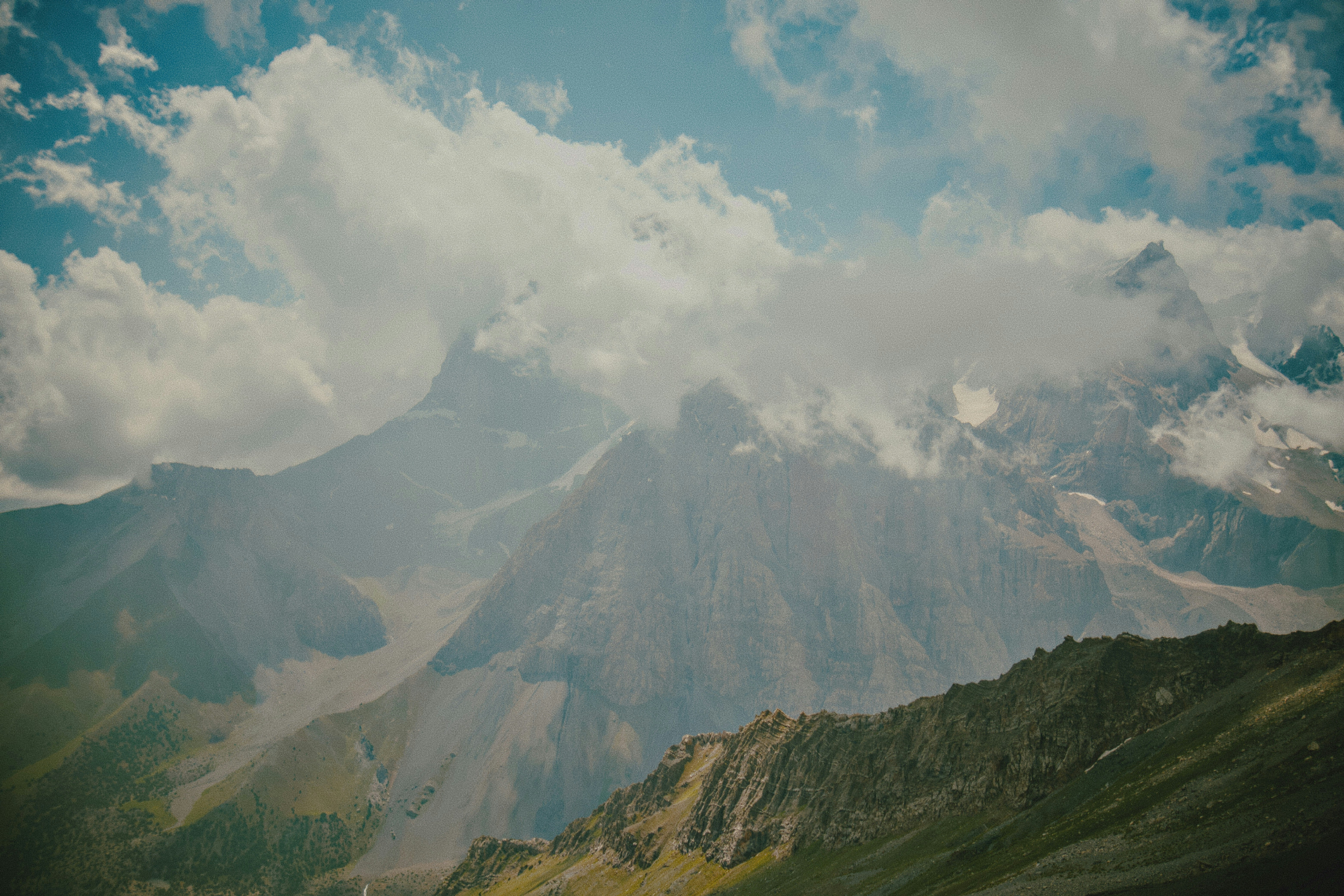 Clouds Over the Alpine Crest: Ridge and Mist