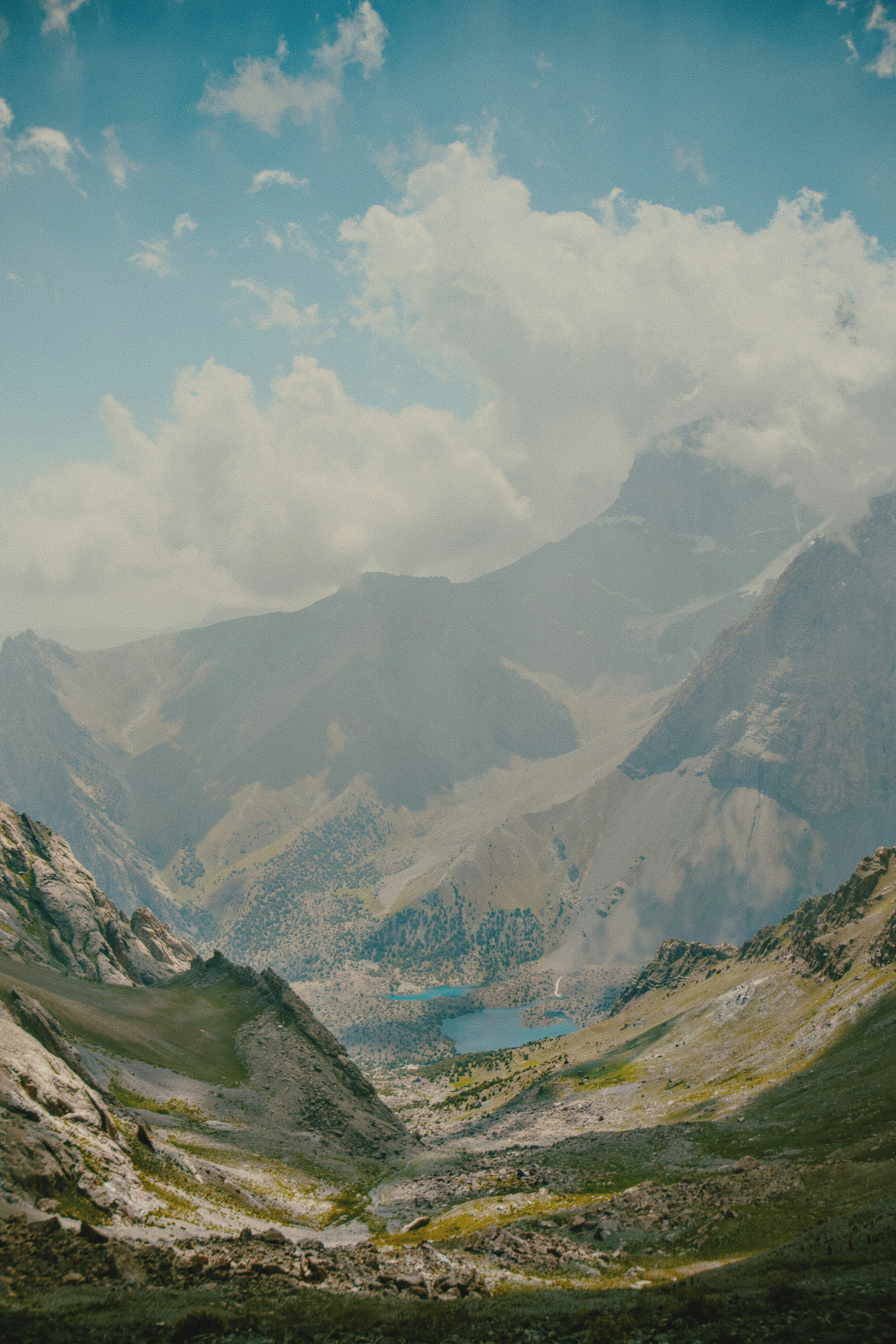 Valley Crown: A Cascade of Peaks Beneath a Blue Cathedral