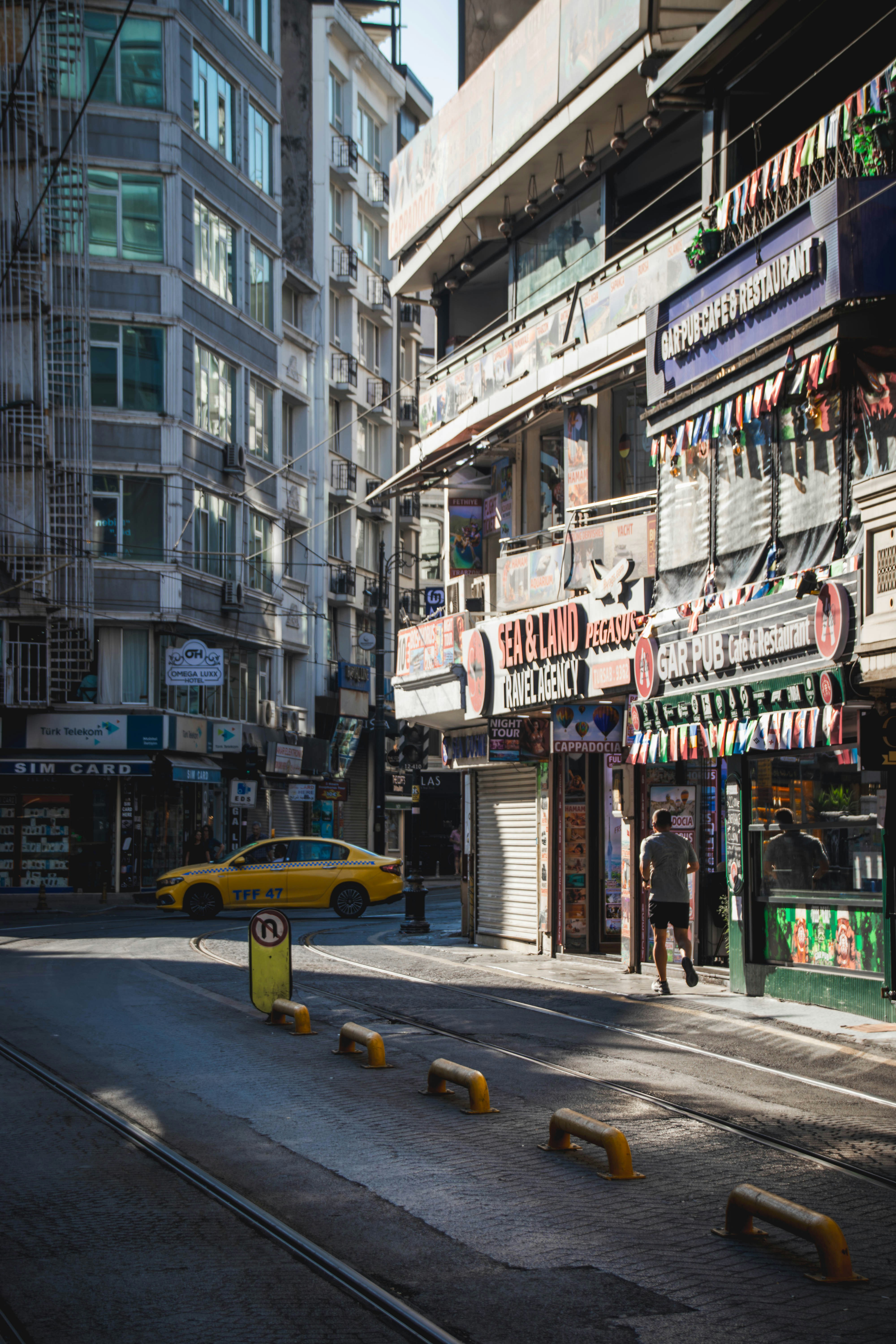 City Echoes: A Narrow Alley Framed by Neon Facades