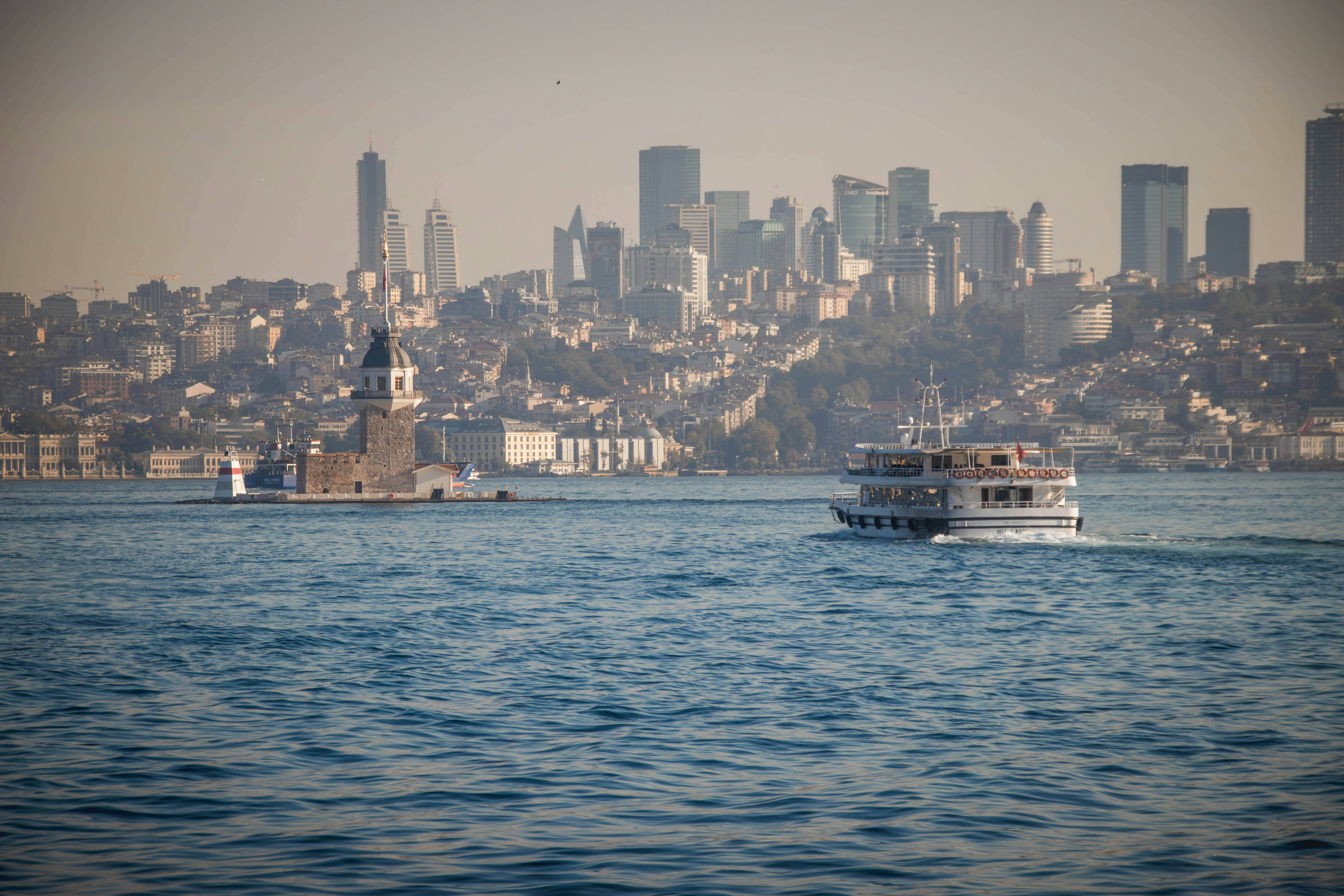 City Ferry over the Bosphorus: Dawn Light on the Waterfront