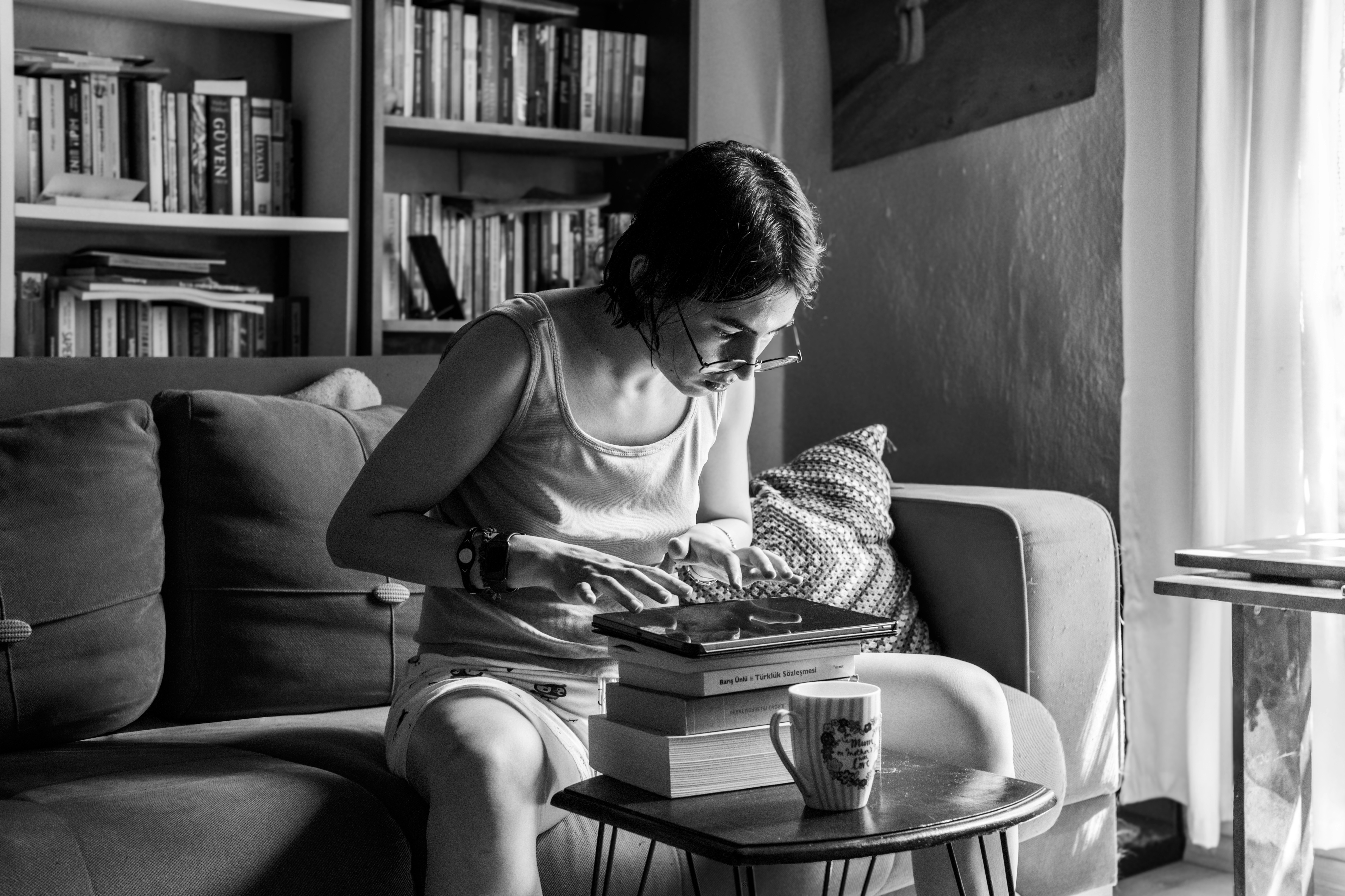 Ink and Insight: A Quiet Study Session in Mono