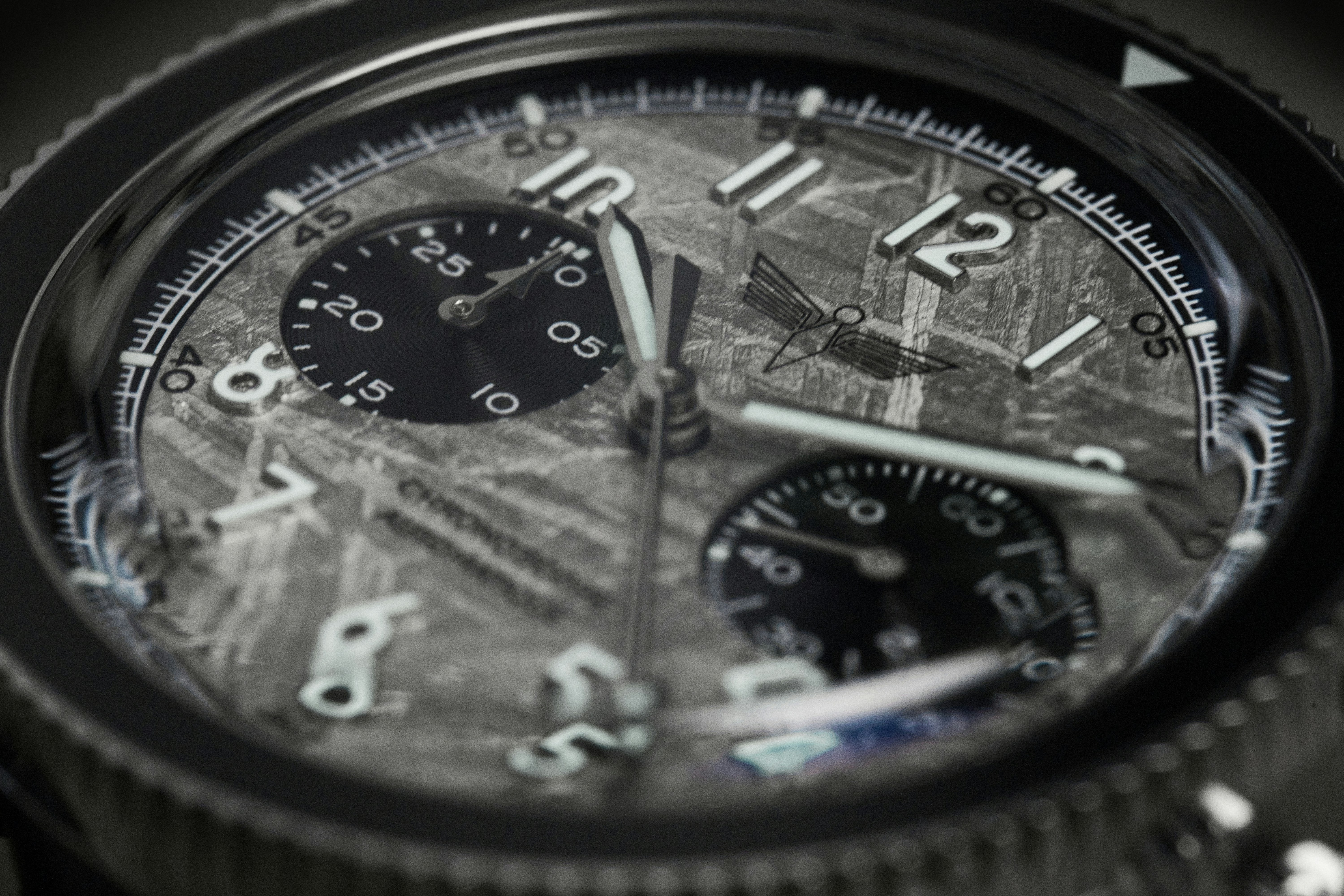 Crystalline Chronograph: A Close-Up of Precision in Metal and Light