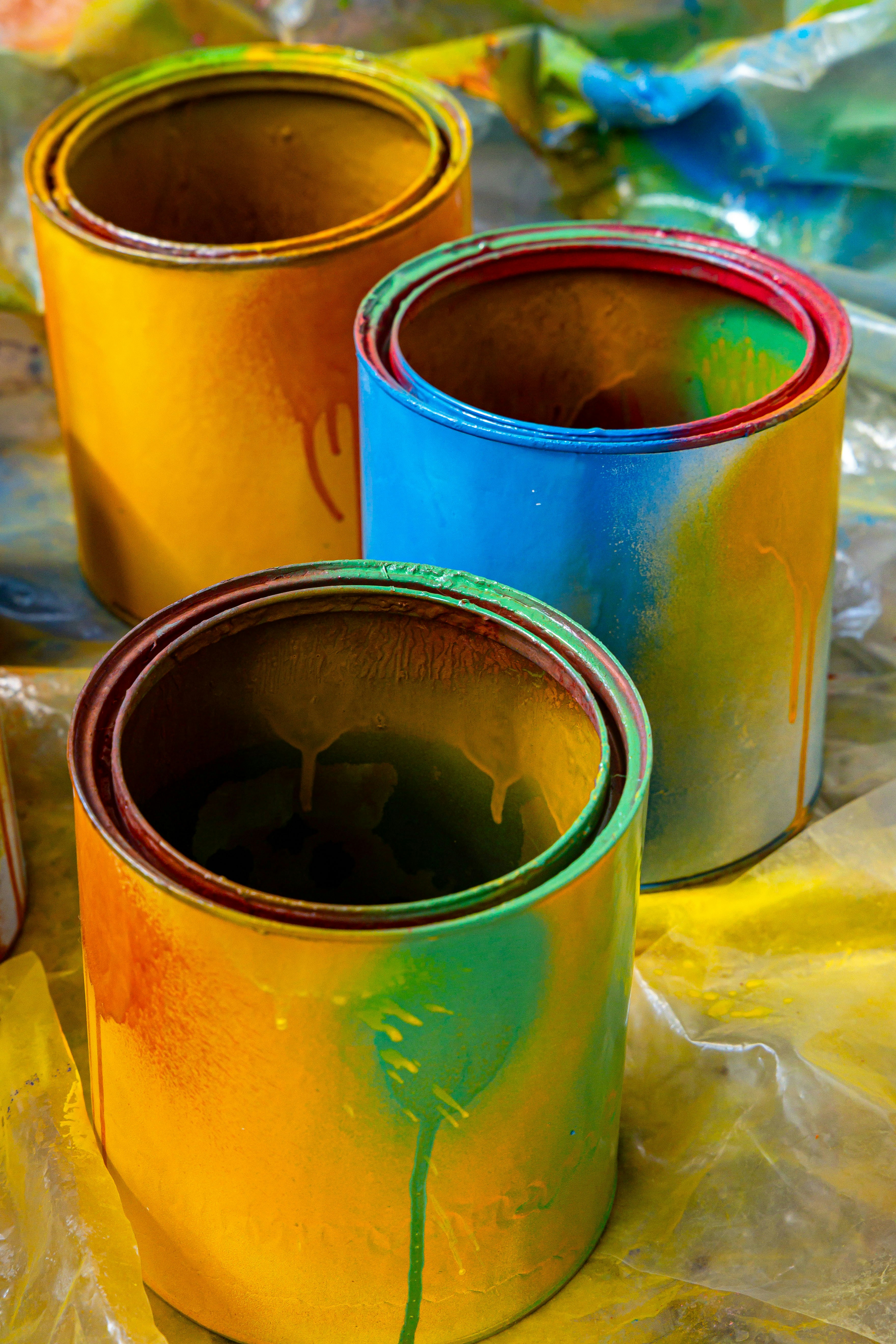 Chromatic Canisters: A Burst of Paint at Close Range