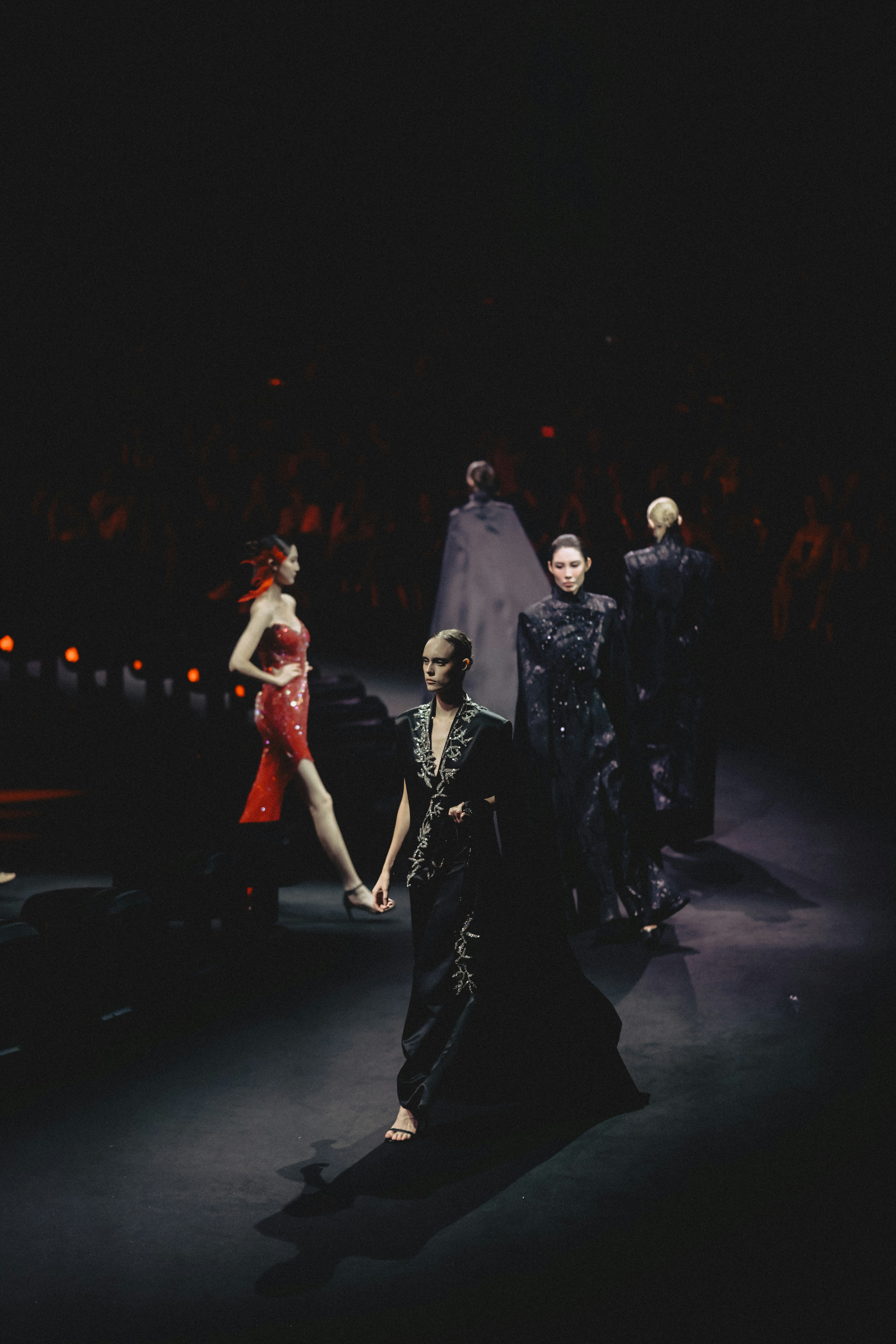 Runway Reverie: A Silent Walk Through Velvet Shadows
