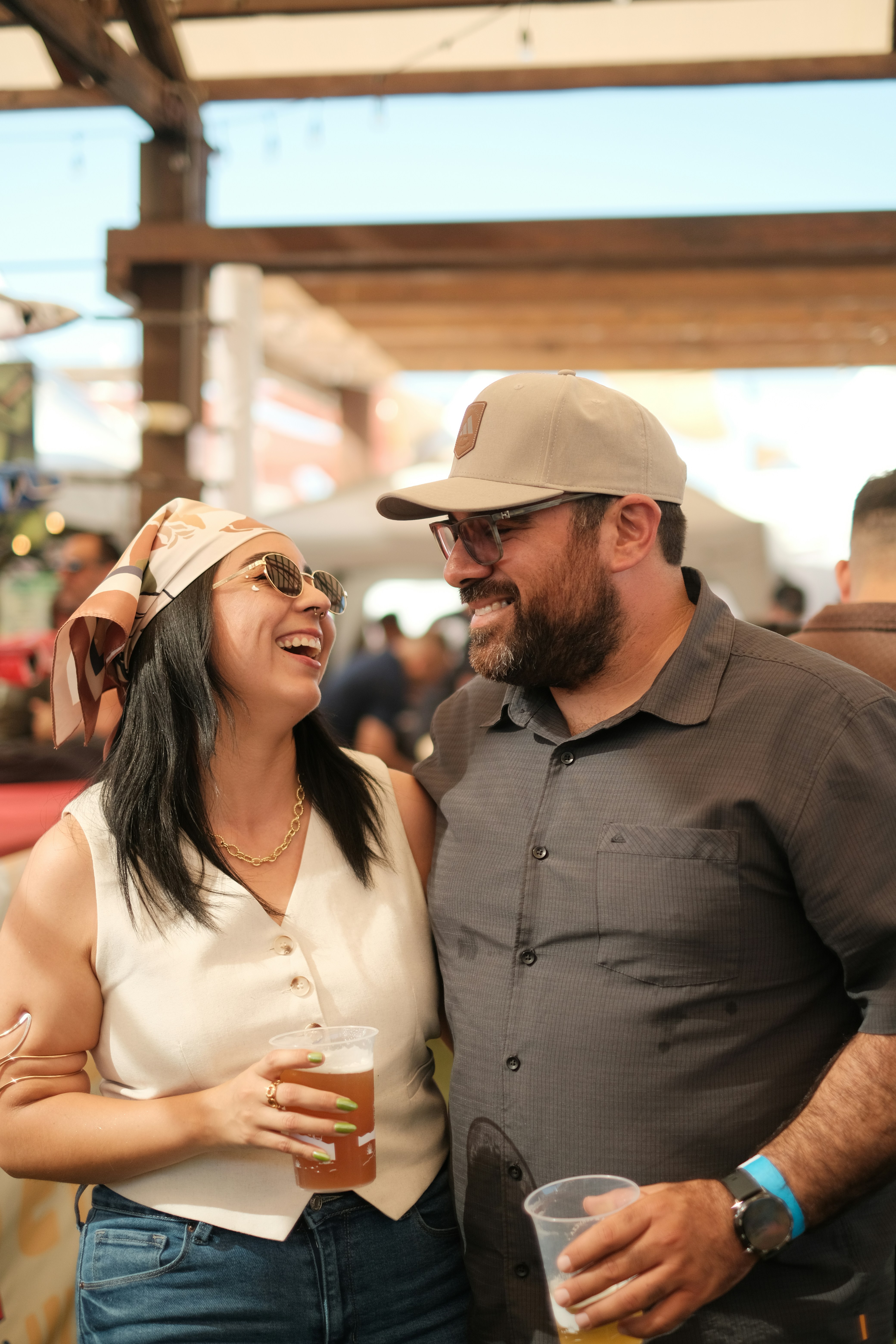 Shared Laughs Under Evening Lights