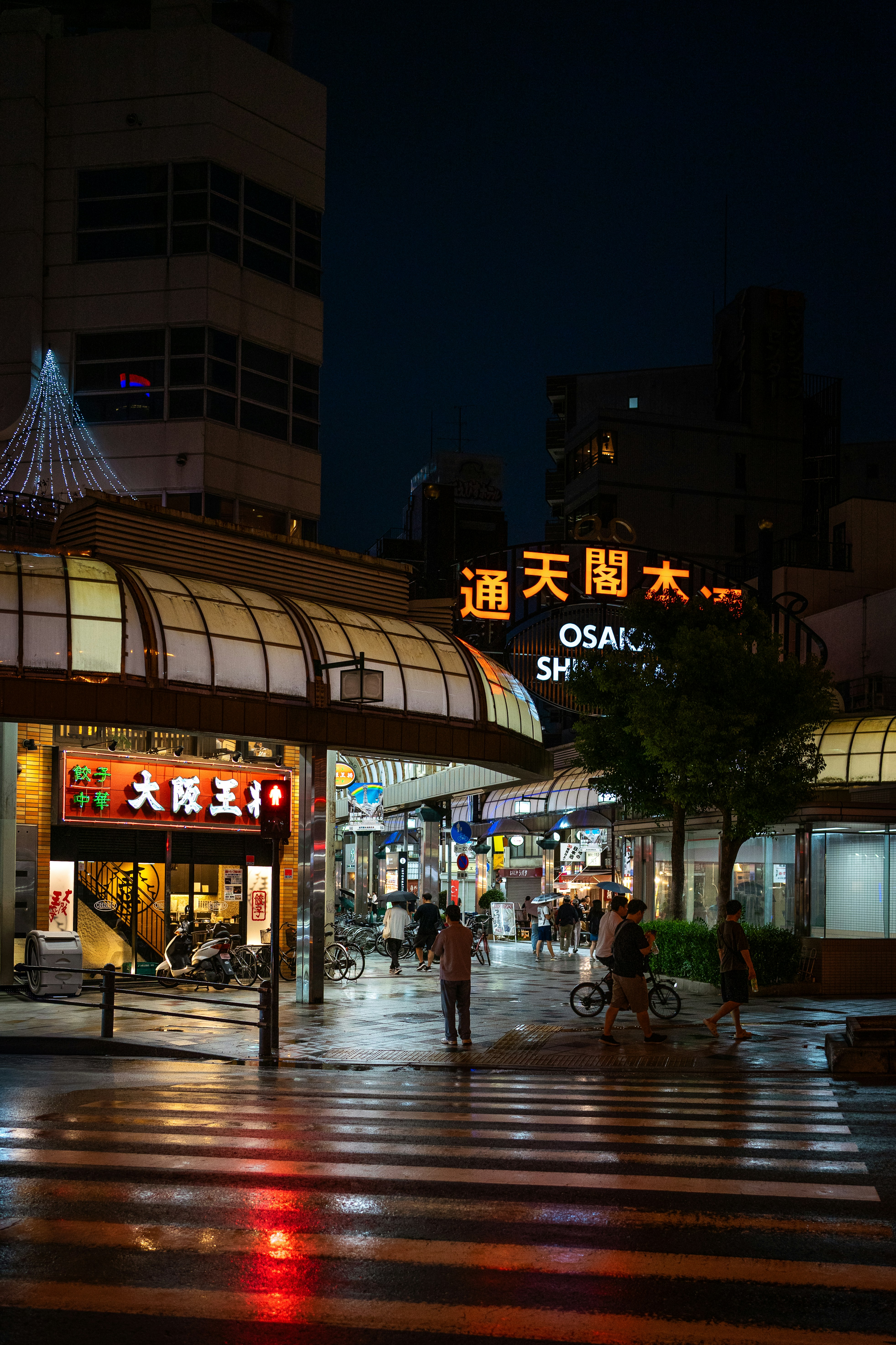 Neon Orchard: Night Walk Through Osaka’s Bright Crosswalk