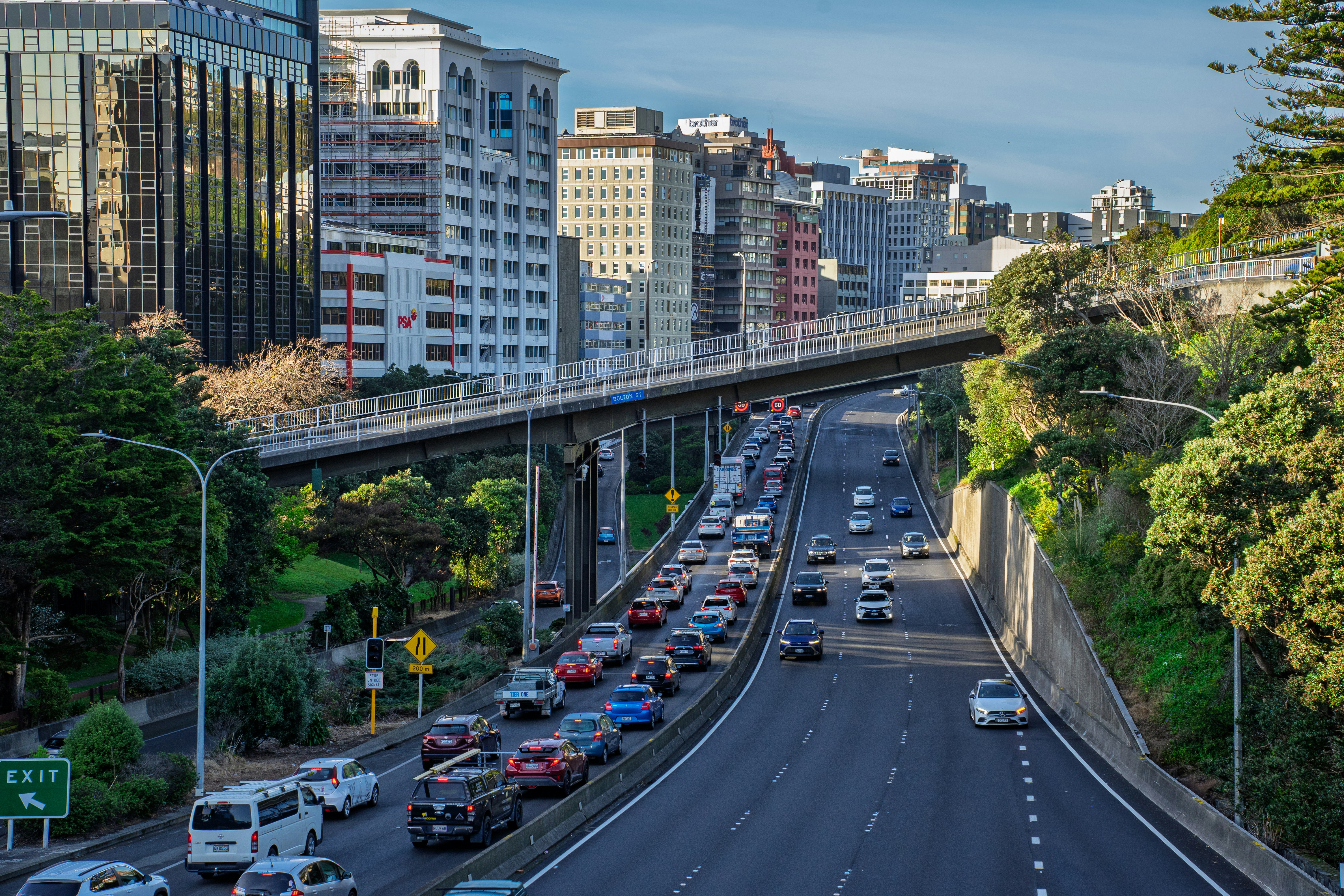 Urban Runway: A Sunset Descent on the City Highway