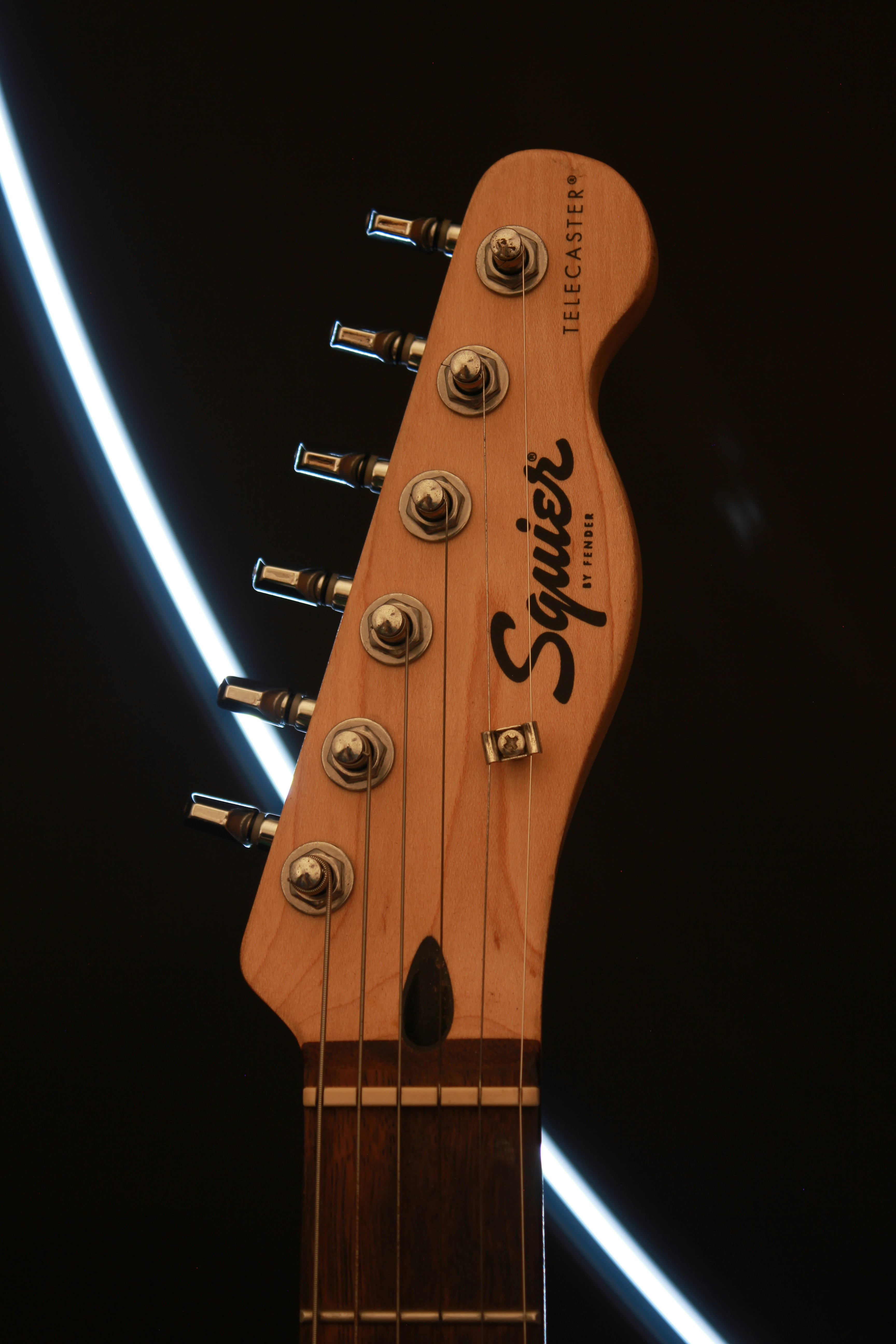 Gibson Telecaster Headstock in Neon Arc