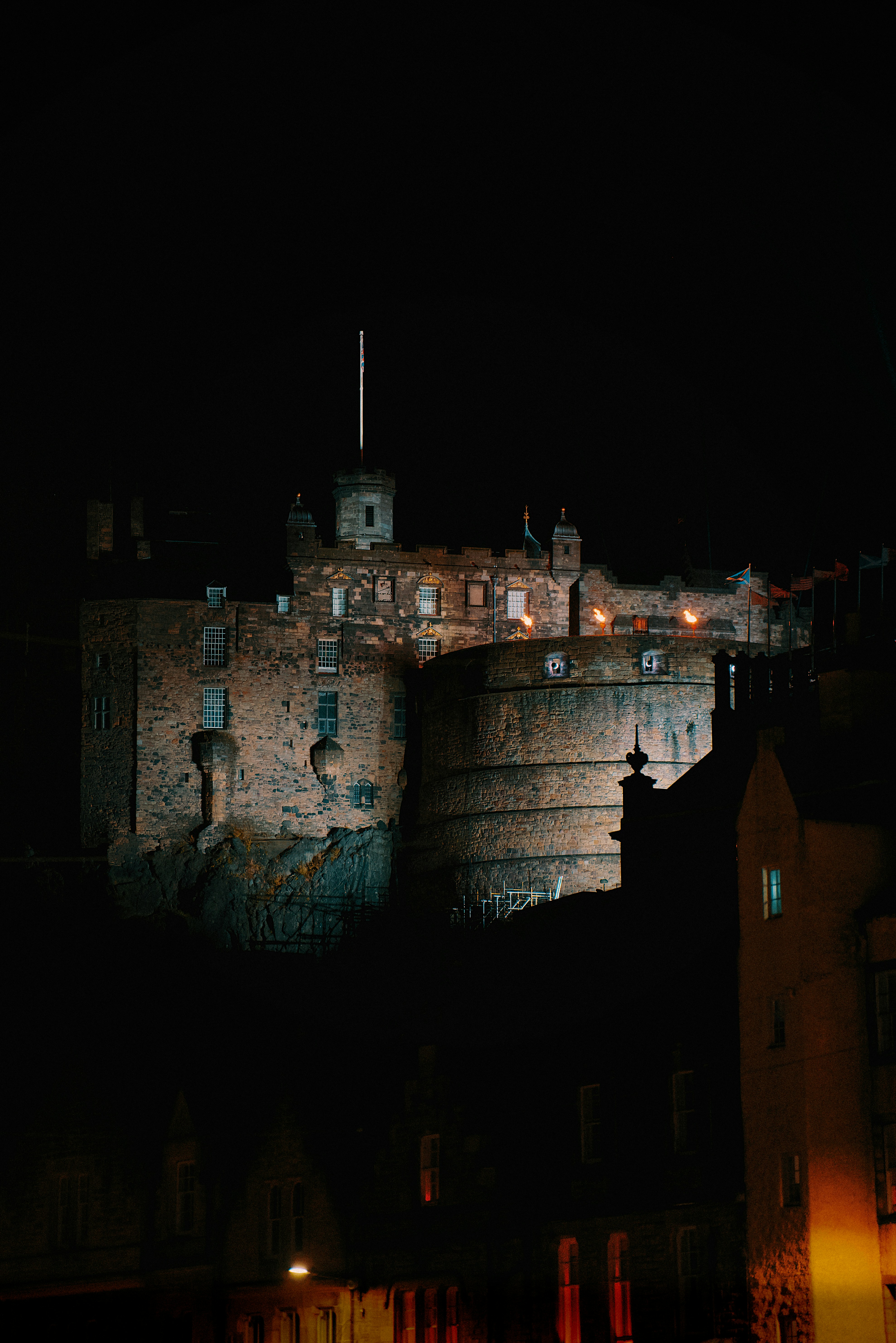 Moonlit Fortress: A Nighttime Portrait of the Castle Keep