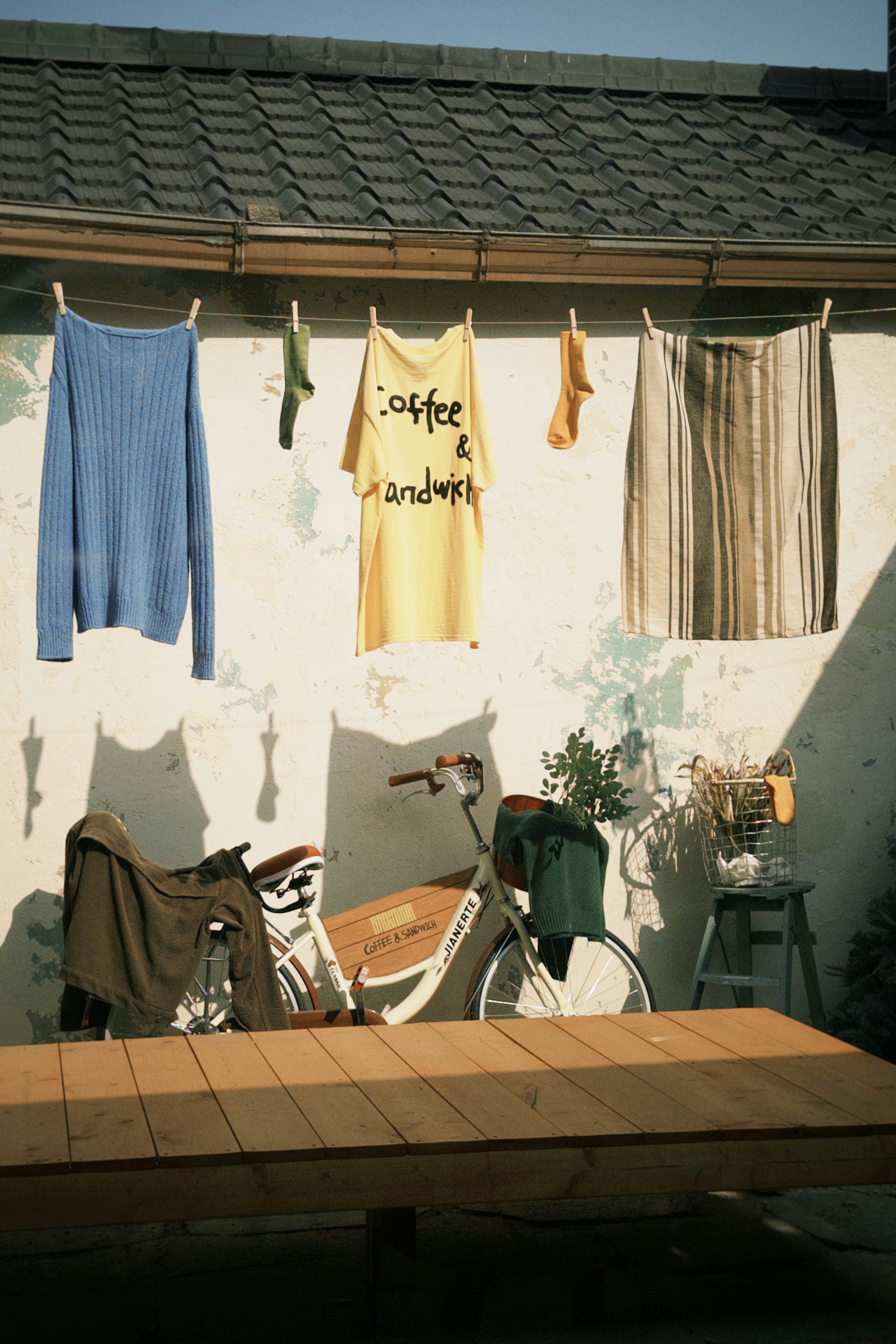 Sunlit Laundry Oasis with a Bicycle Nook