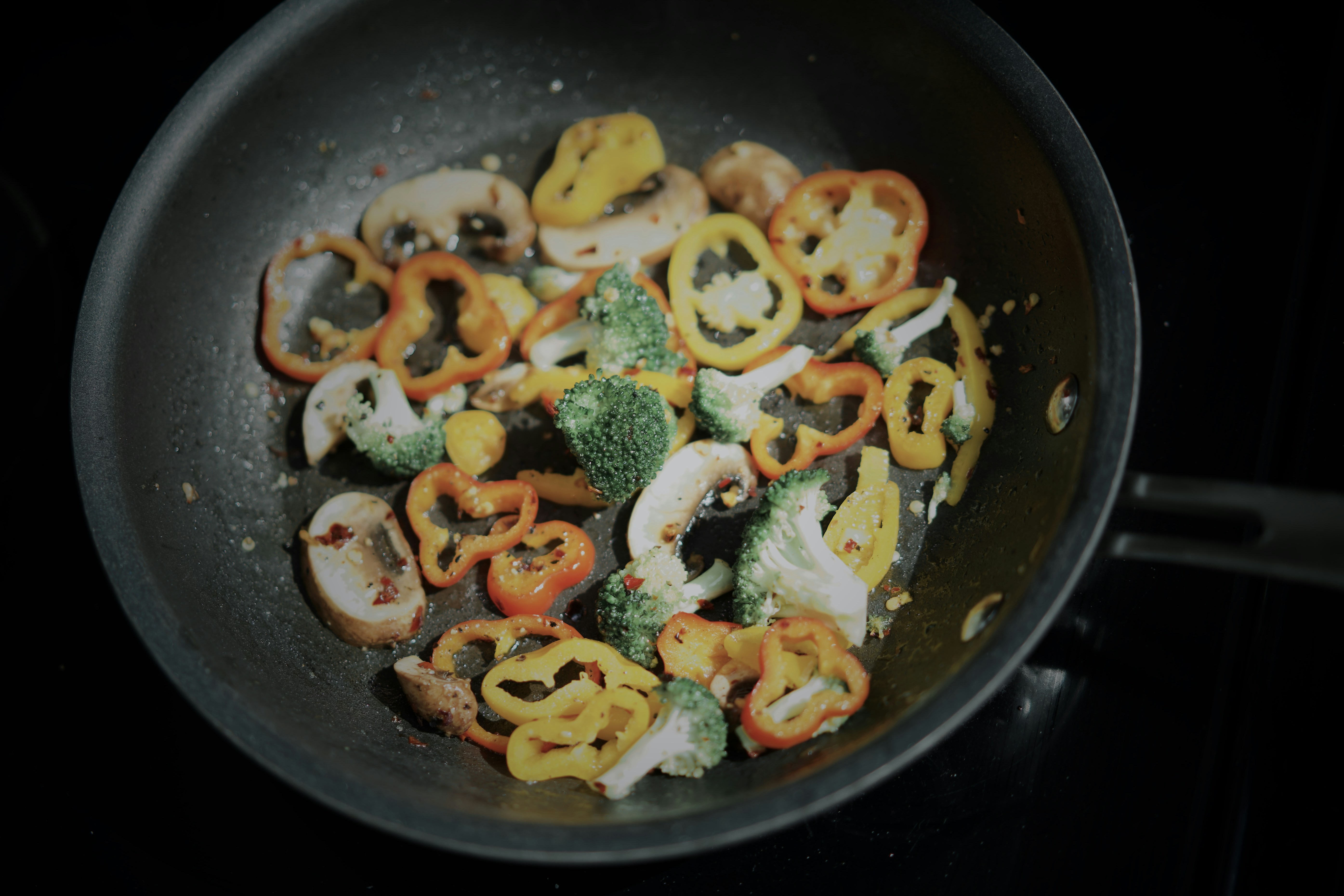 Colorful Pepper Medley Sauté in a Nonstick Pan