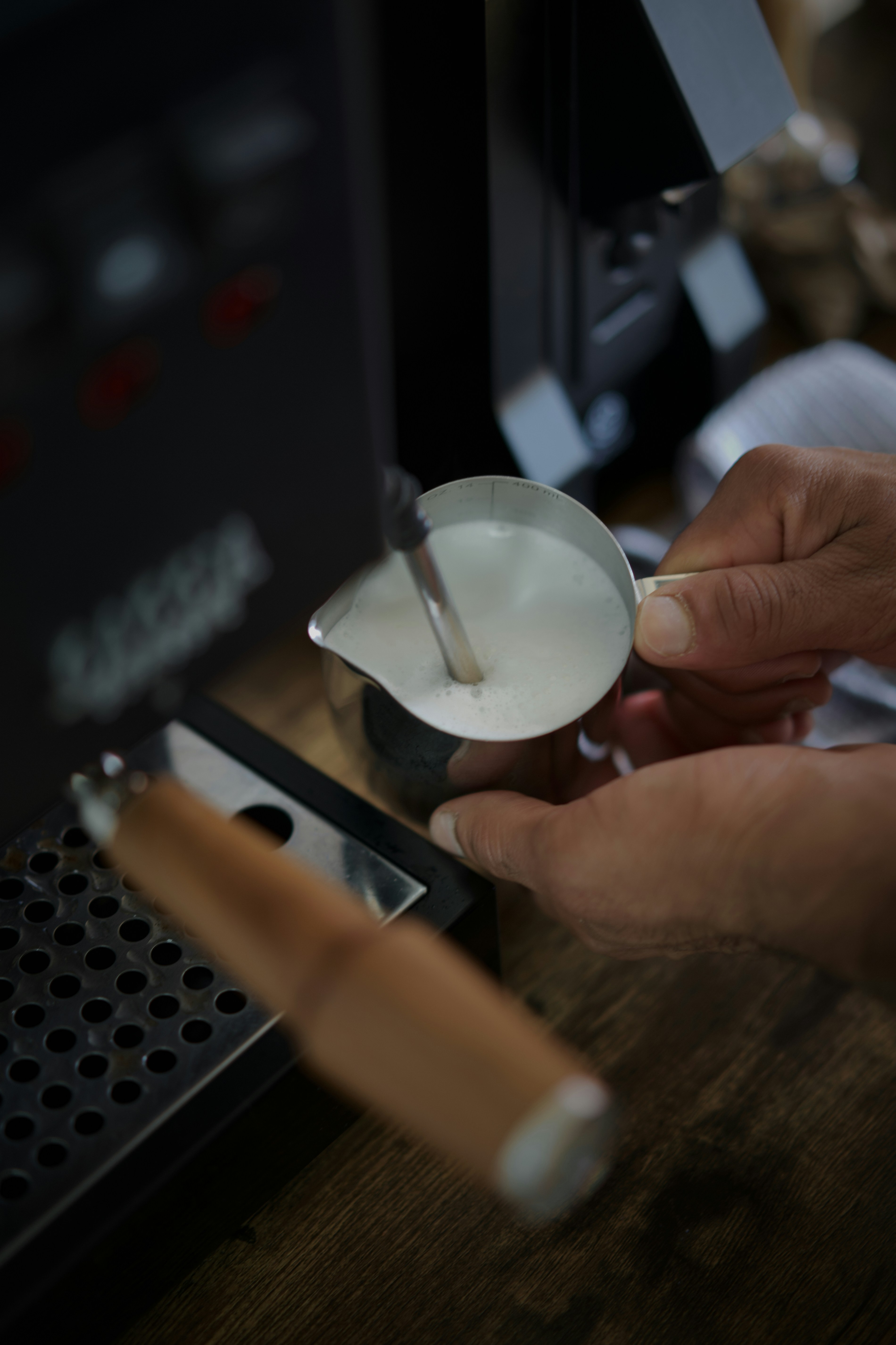 Precision Pour: Handcrafting Latte Art in a Quiet Café Nook