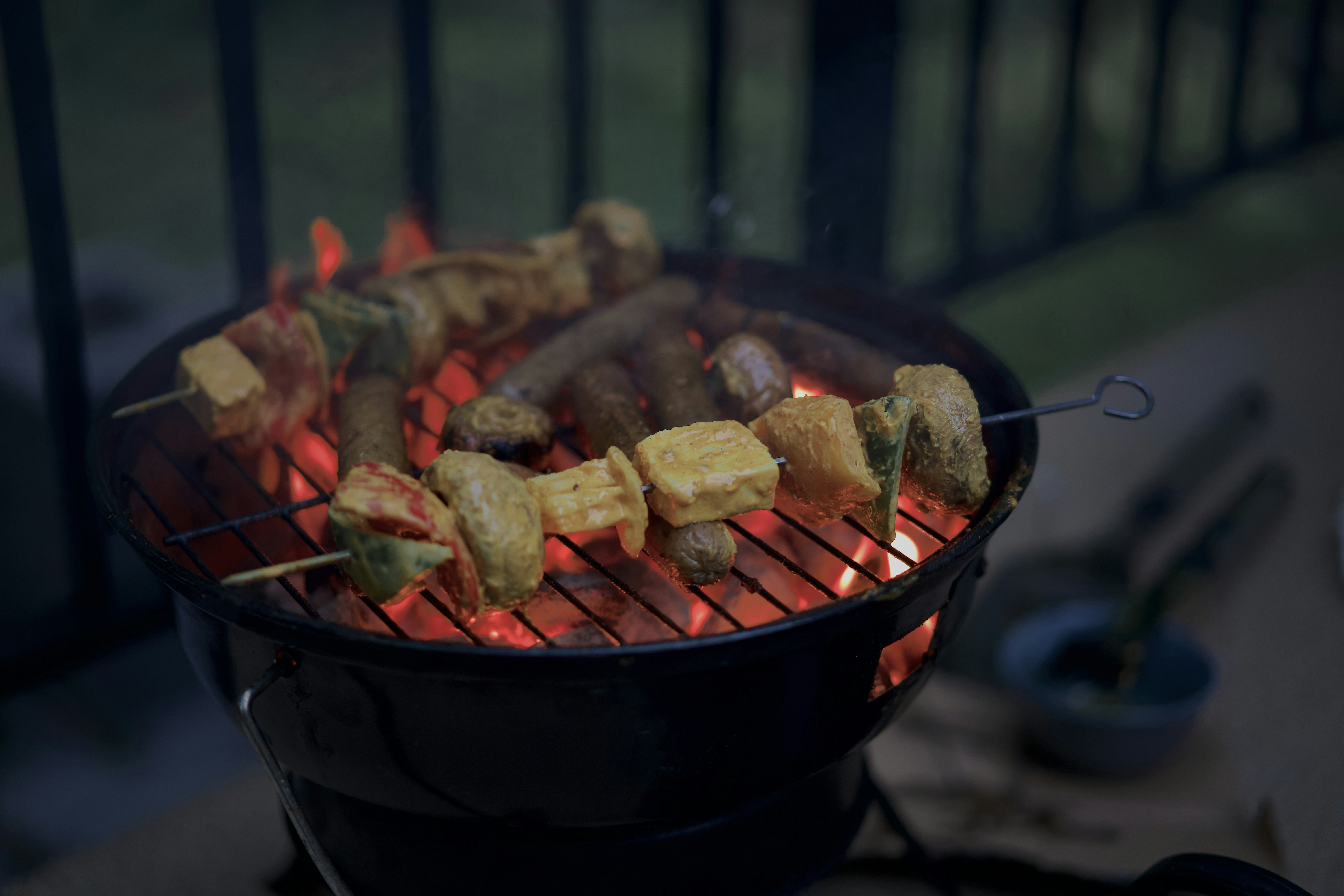 Glowing Griddle: Skewers on a Smoky Backyard Grill