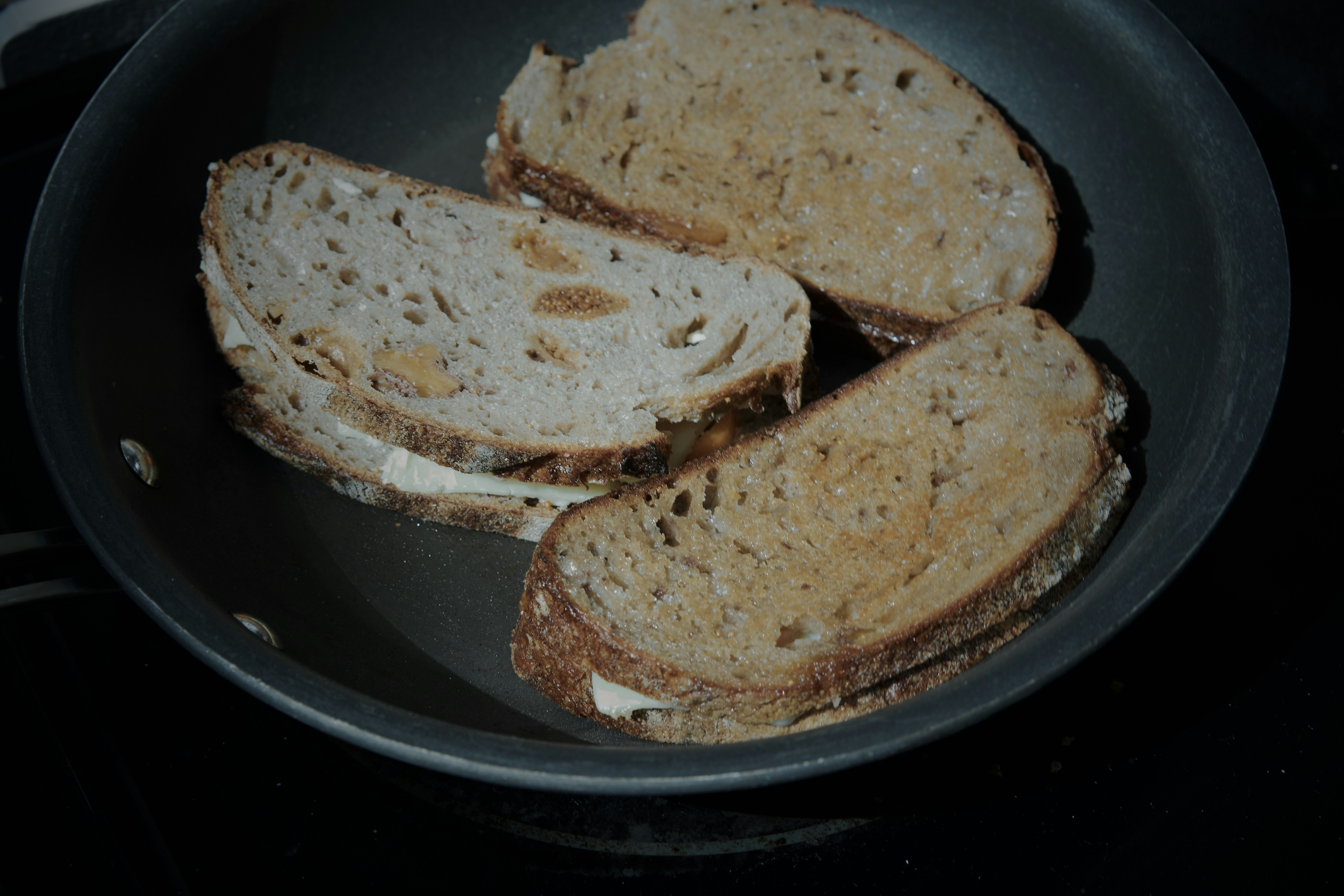 Three Slices in a Skillet: Grainy Toasts on a Quiet Stove