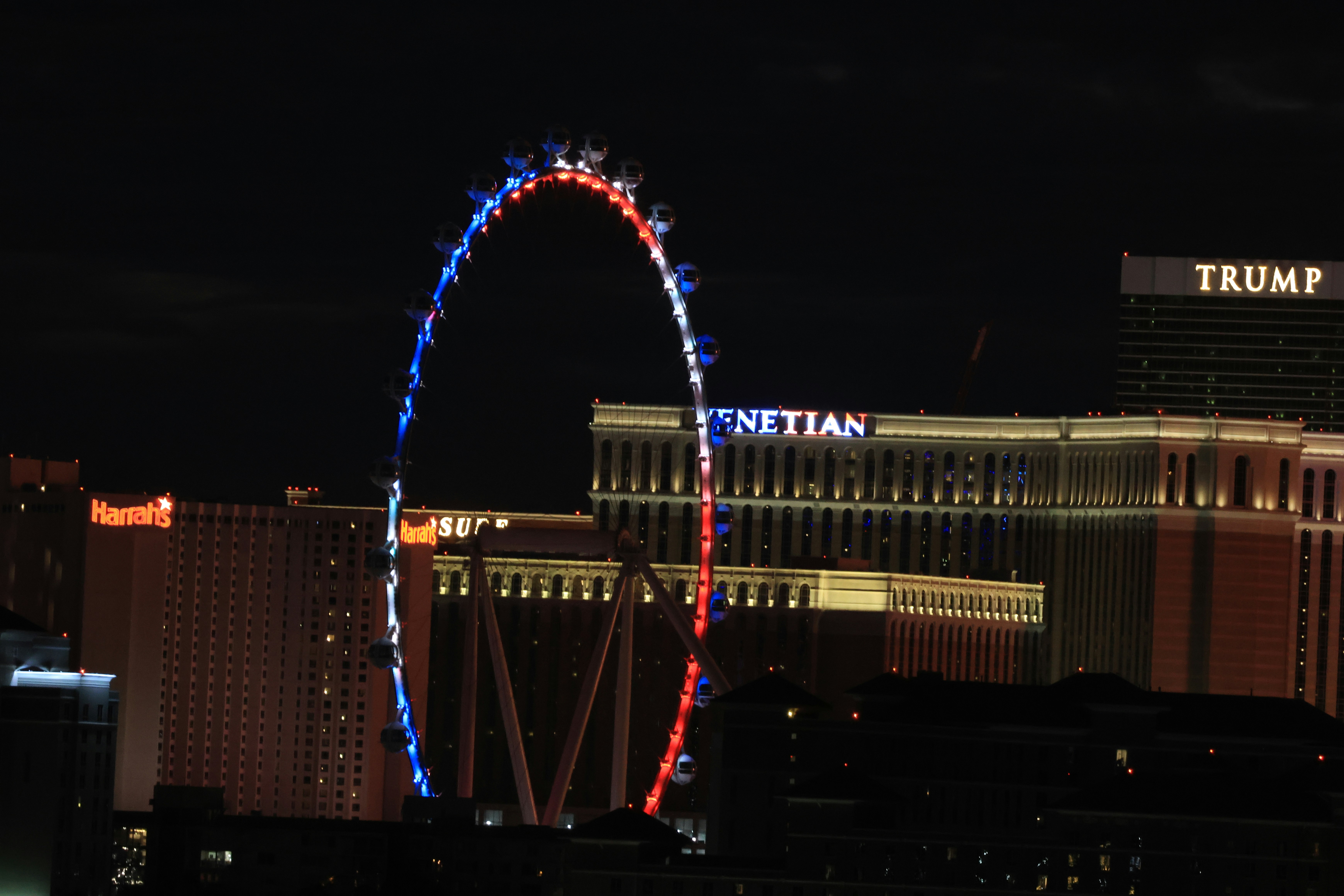 Neon Ring Over the Sands: Las Vegas by Night