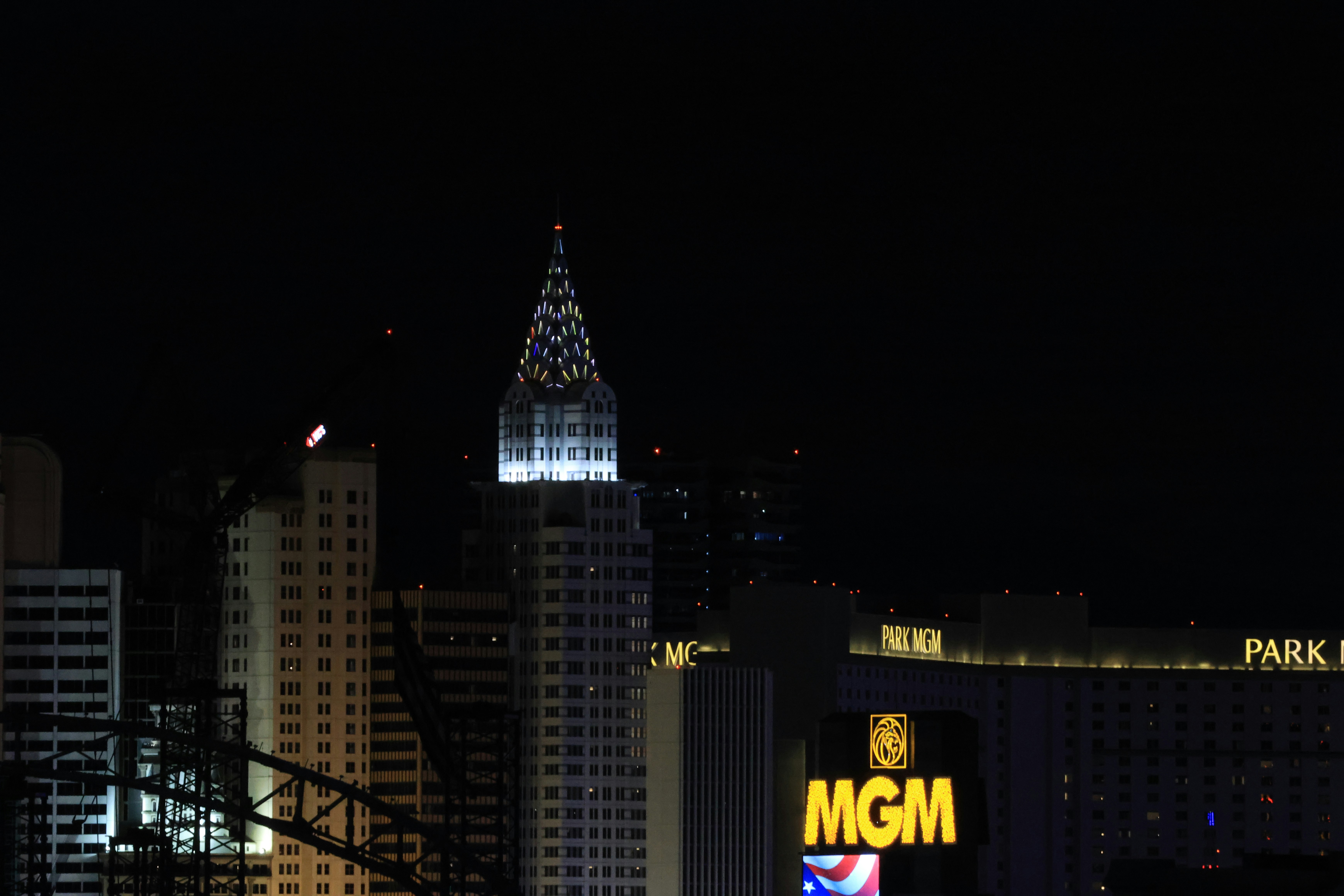 Neon Crown: A Midnight Las Vegas Skyline with MGM Pulse
