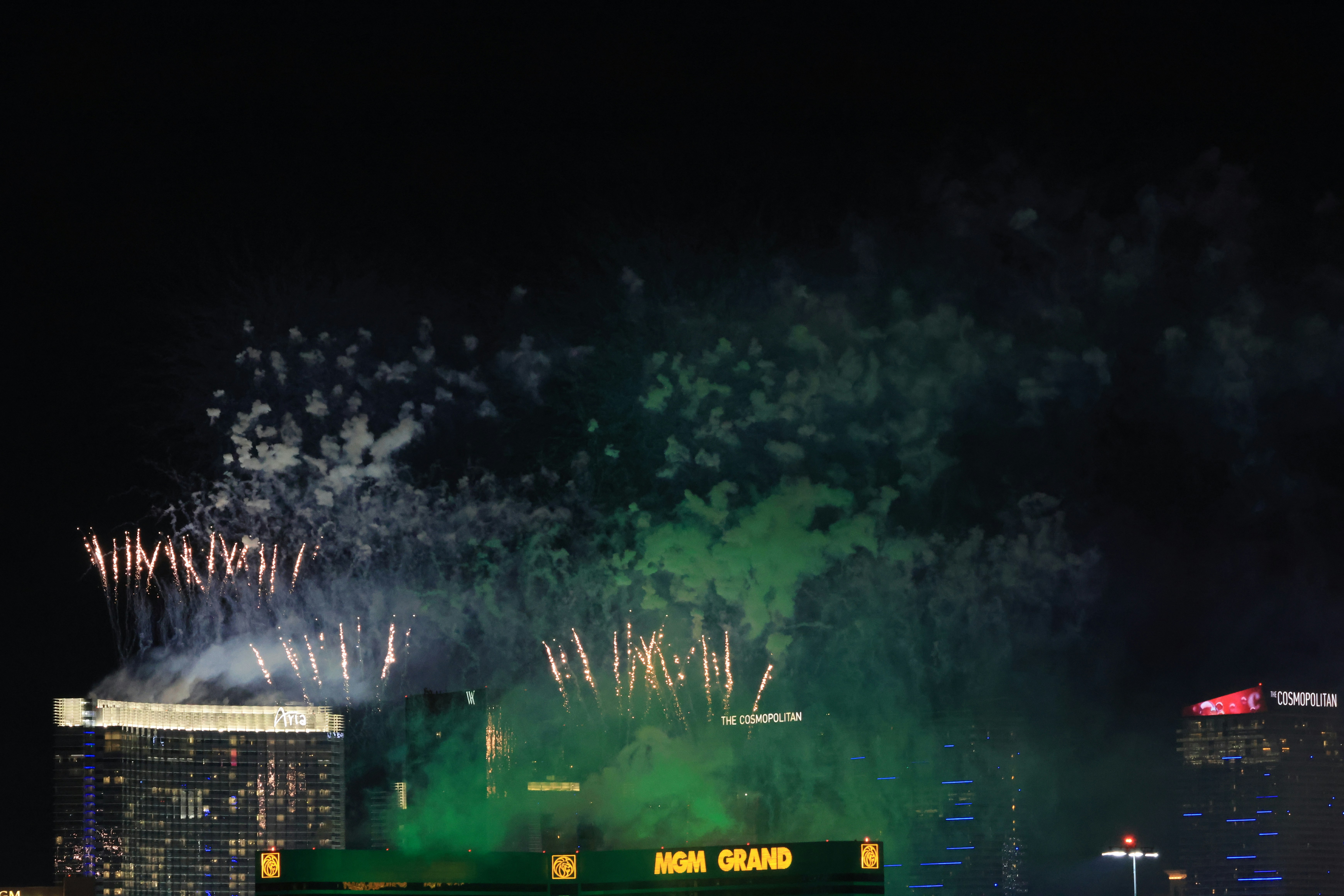 Las Vegas Nightfall: Fireworks Over the MGM Grand