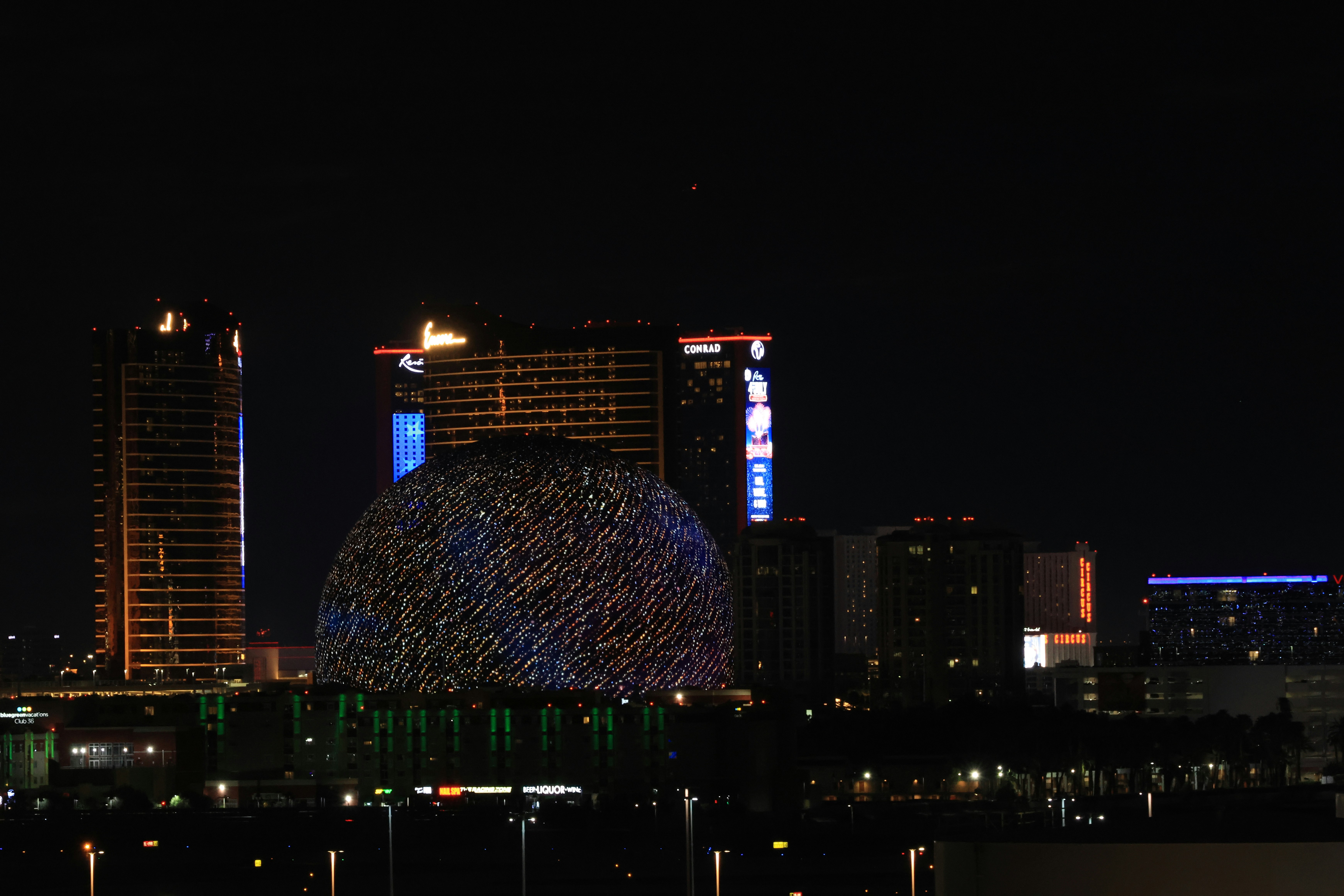 Neon Dome Over City Nights