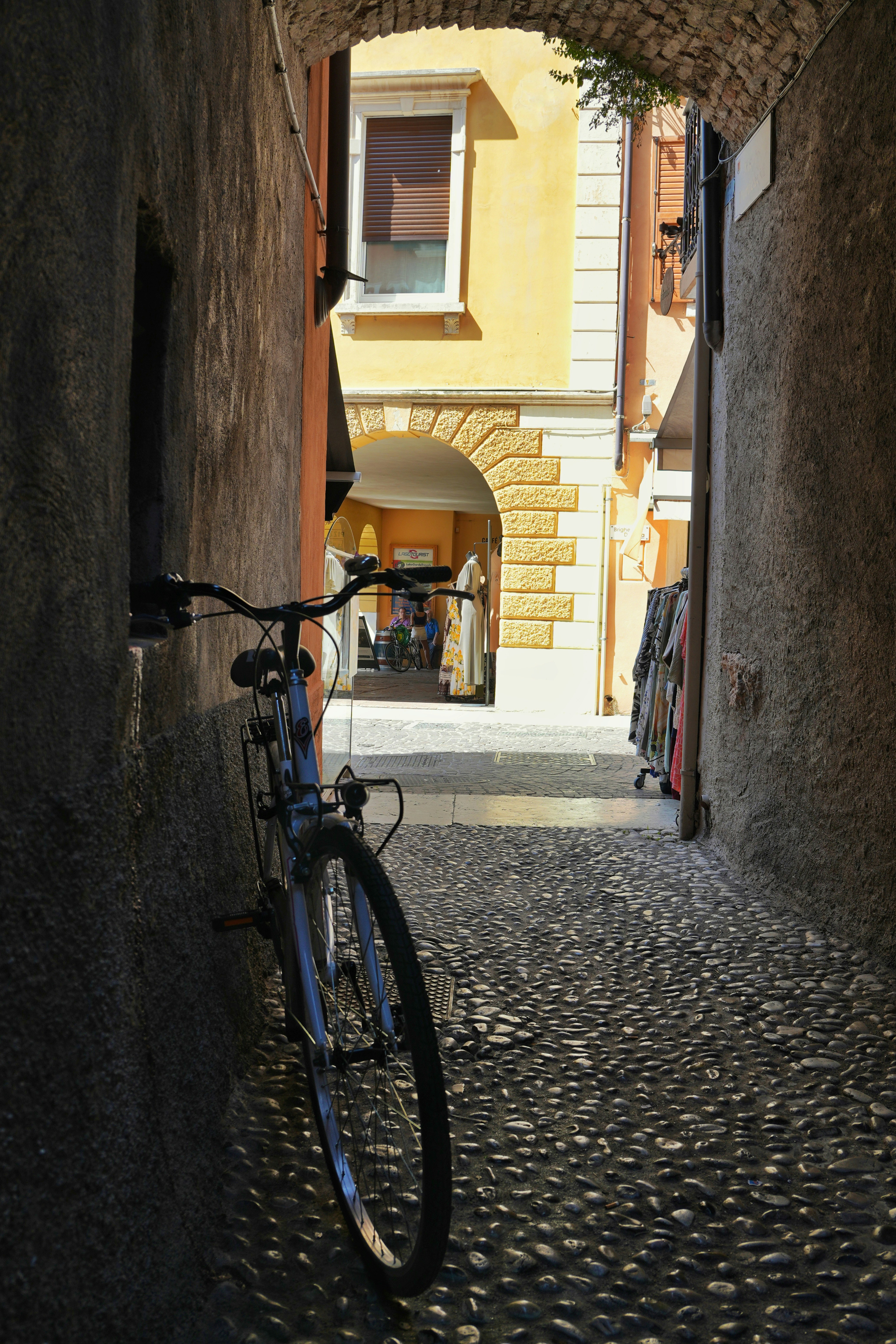 Bicycle Corner in a Sunlit European Alley