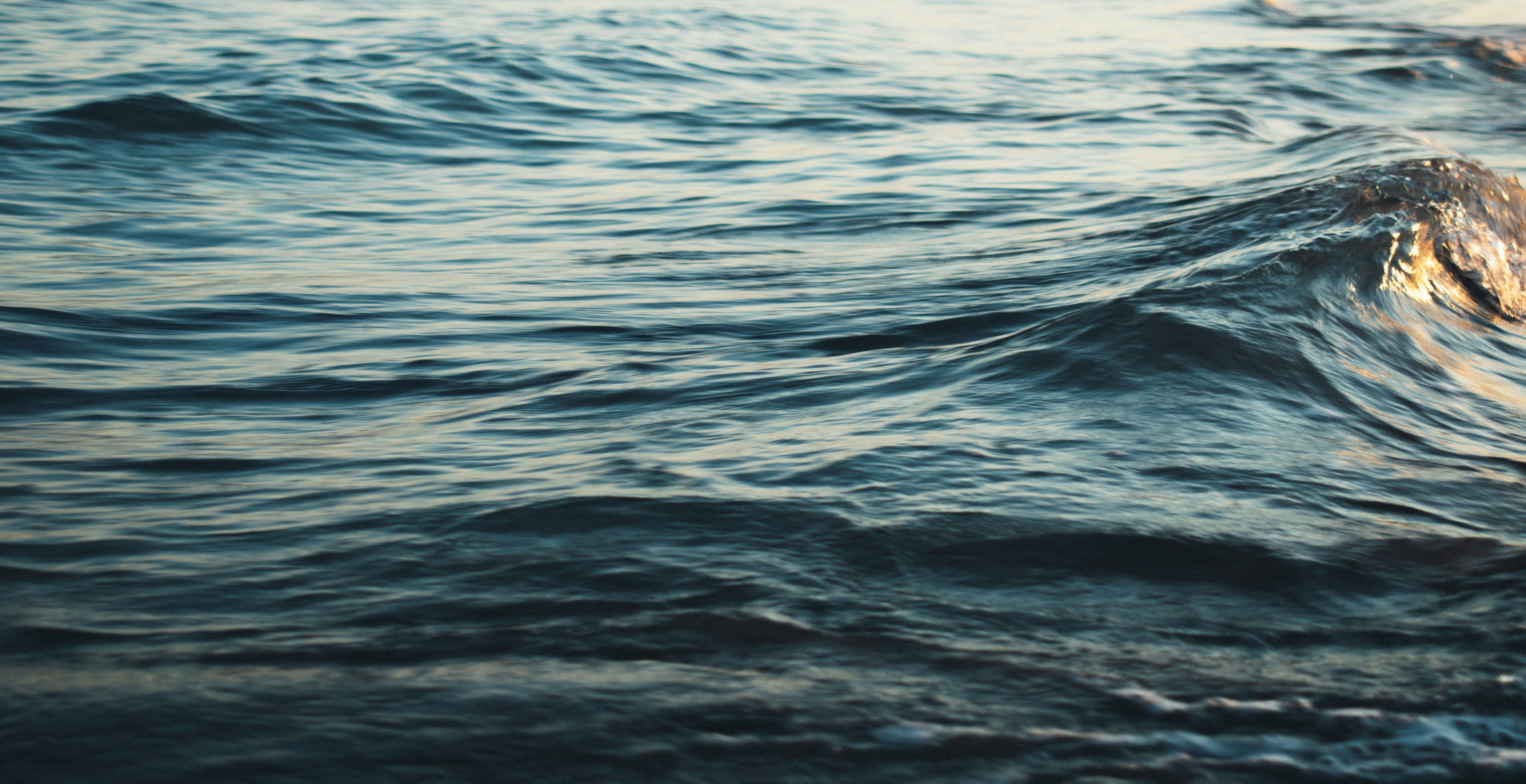 Glint on a Quiet Ocean: Morning Light on Small Waves