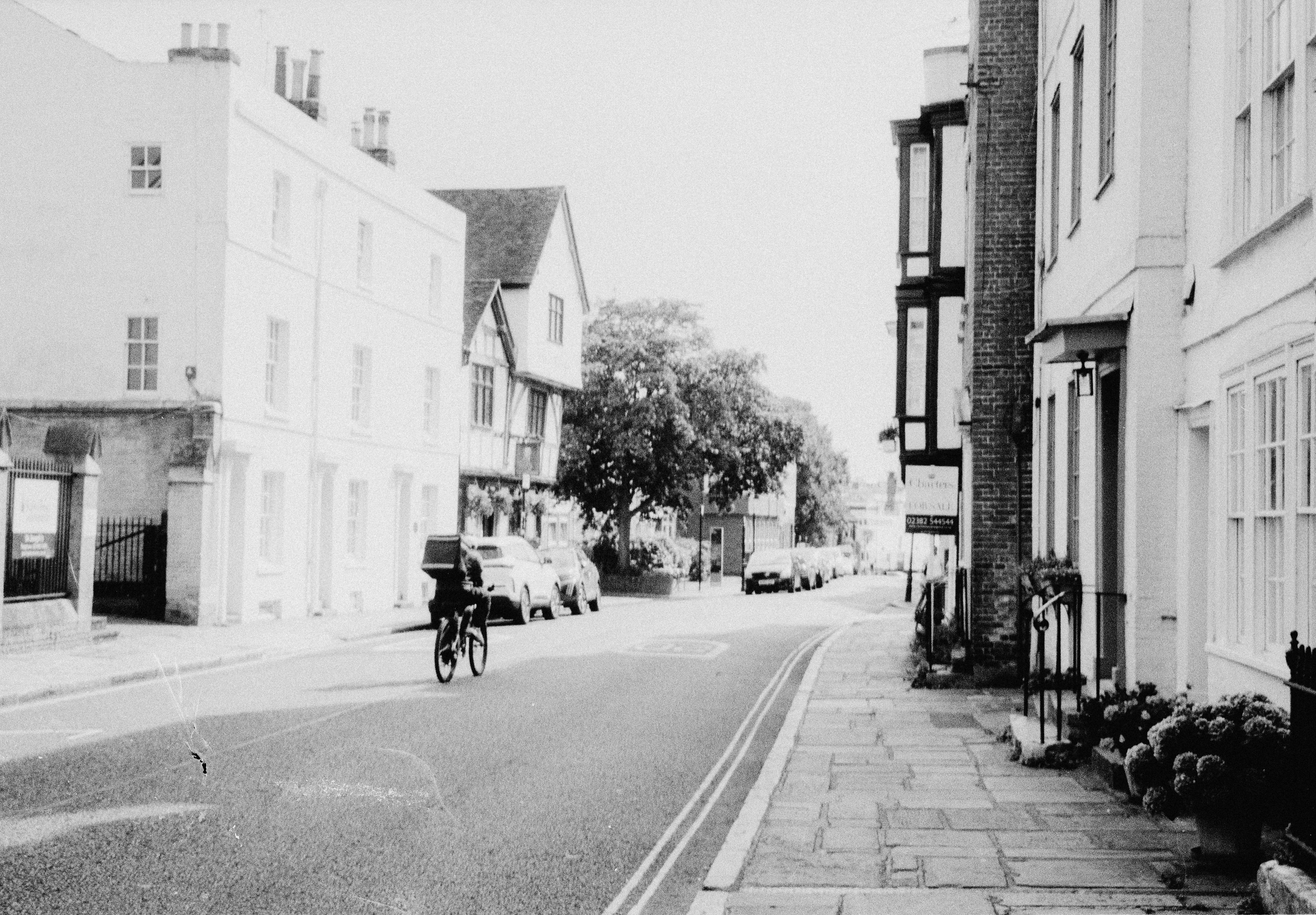 Quiet Town Street in Soft Focus