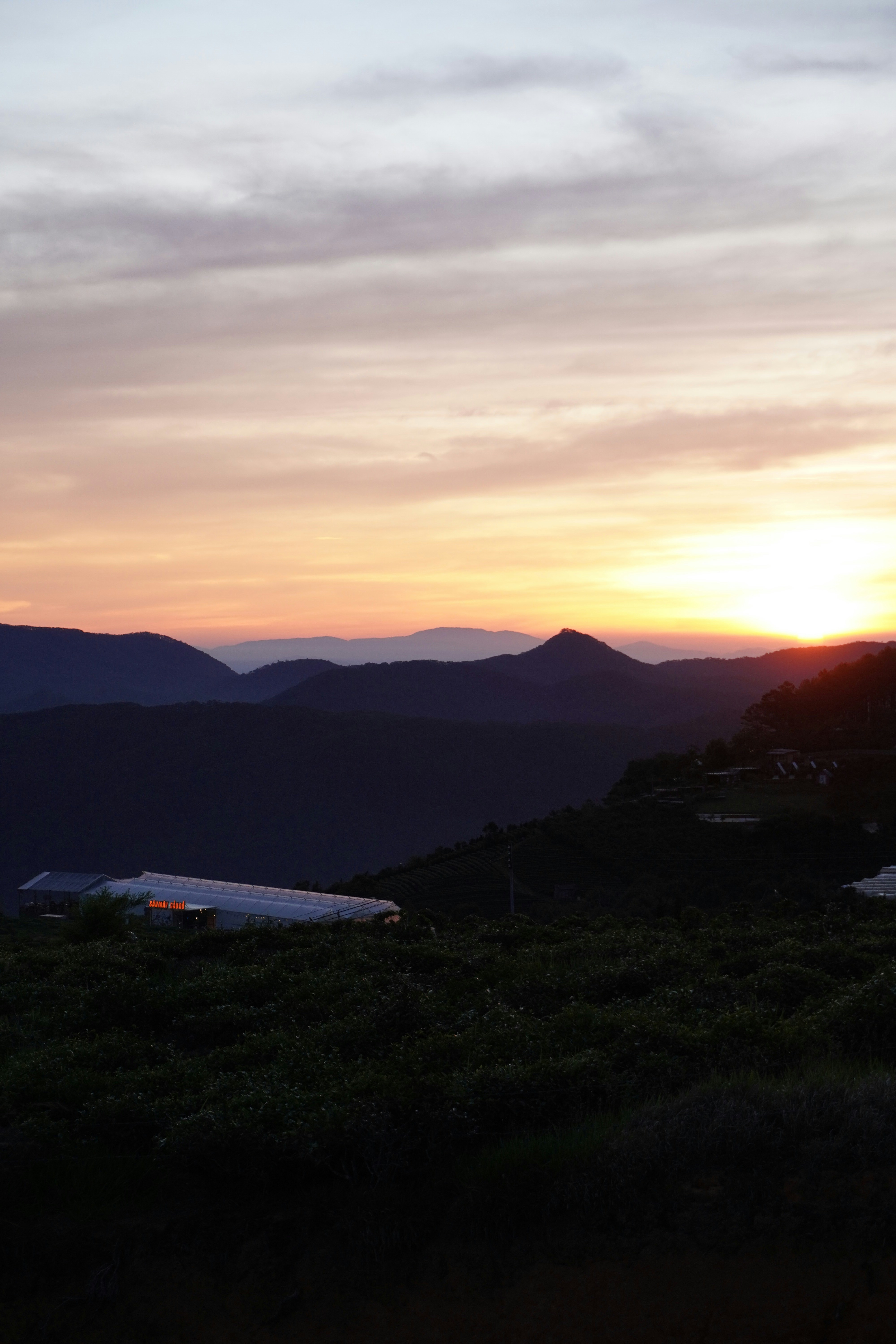 Twilight Ridge Over Varying Blues