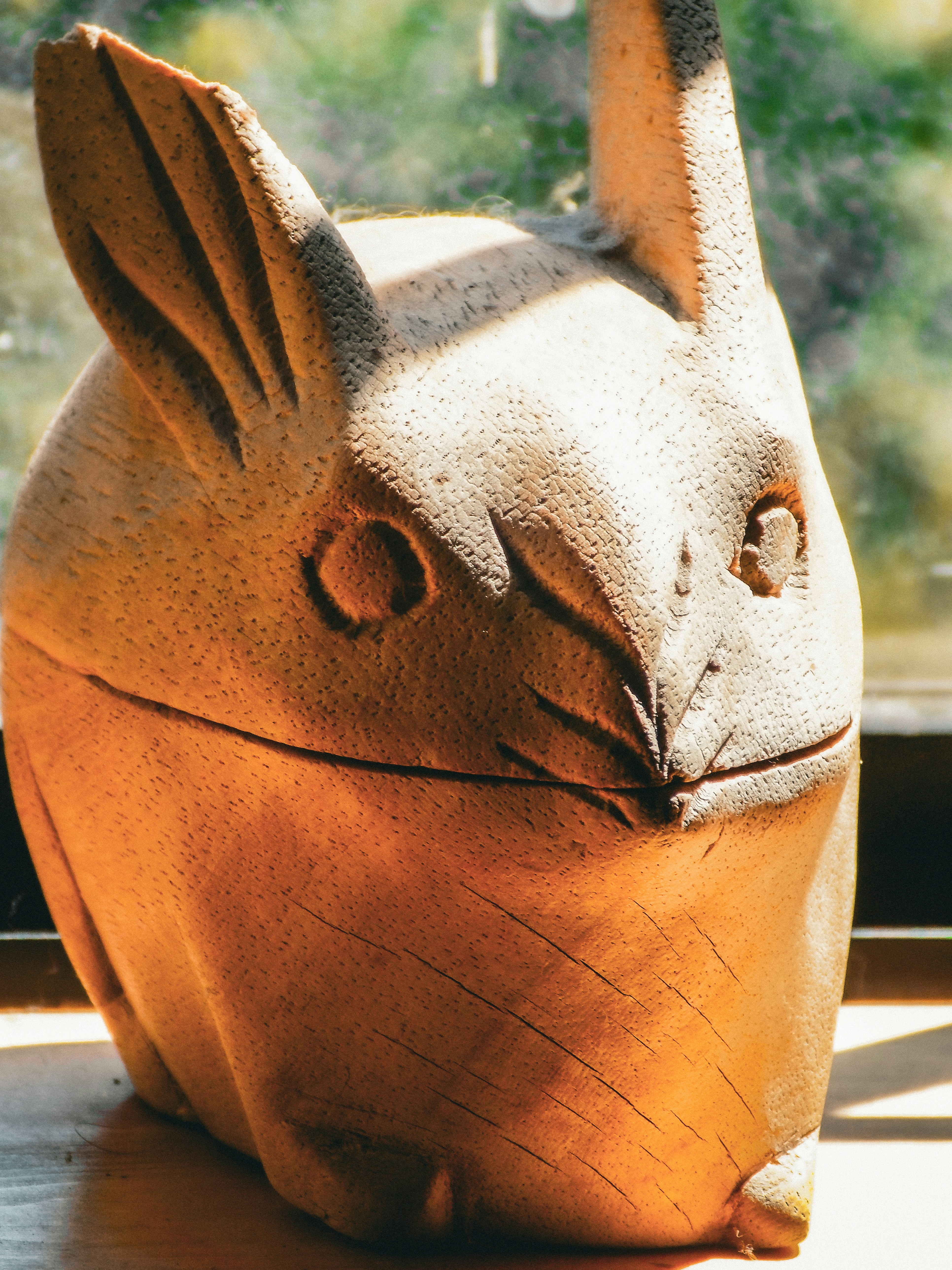 Sunny Dawn Sphinx: A Terracotta Donkey Head Basks in Warm Light