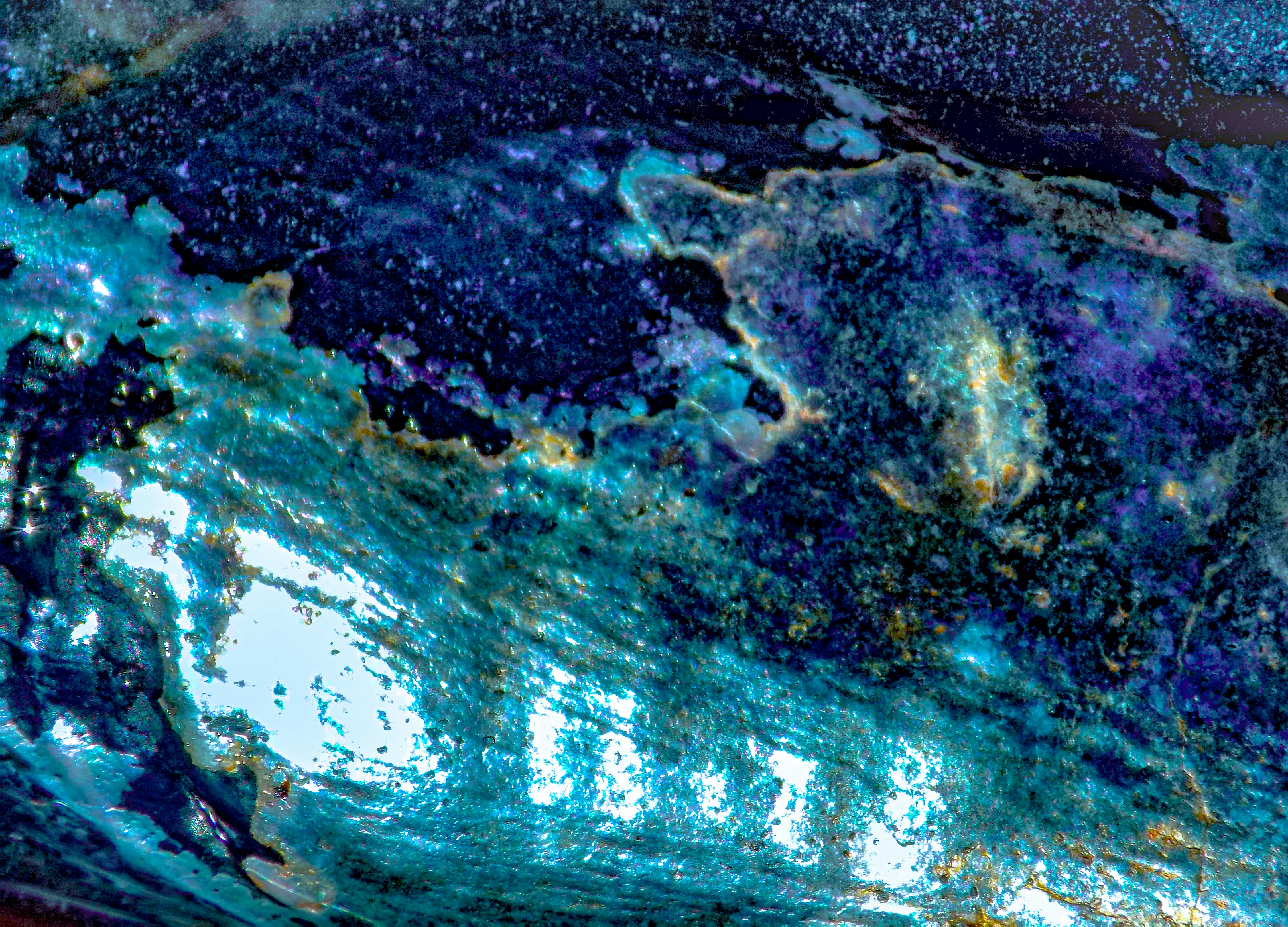 Aurora Reef: Cyanic Swell Across an Oceanic Canvas