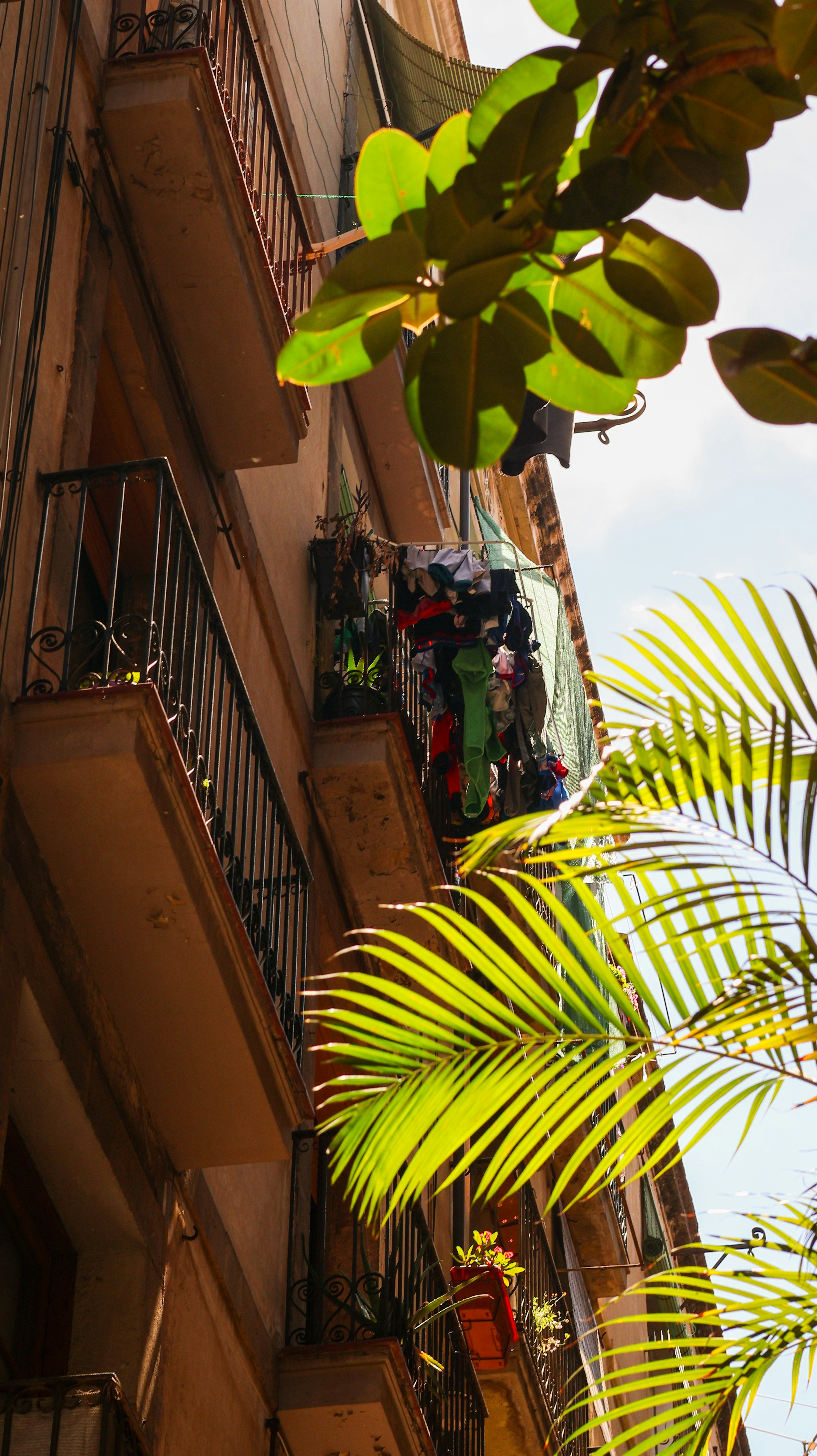 Balcony Laundry in the Sunlight