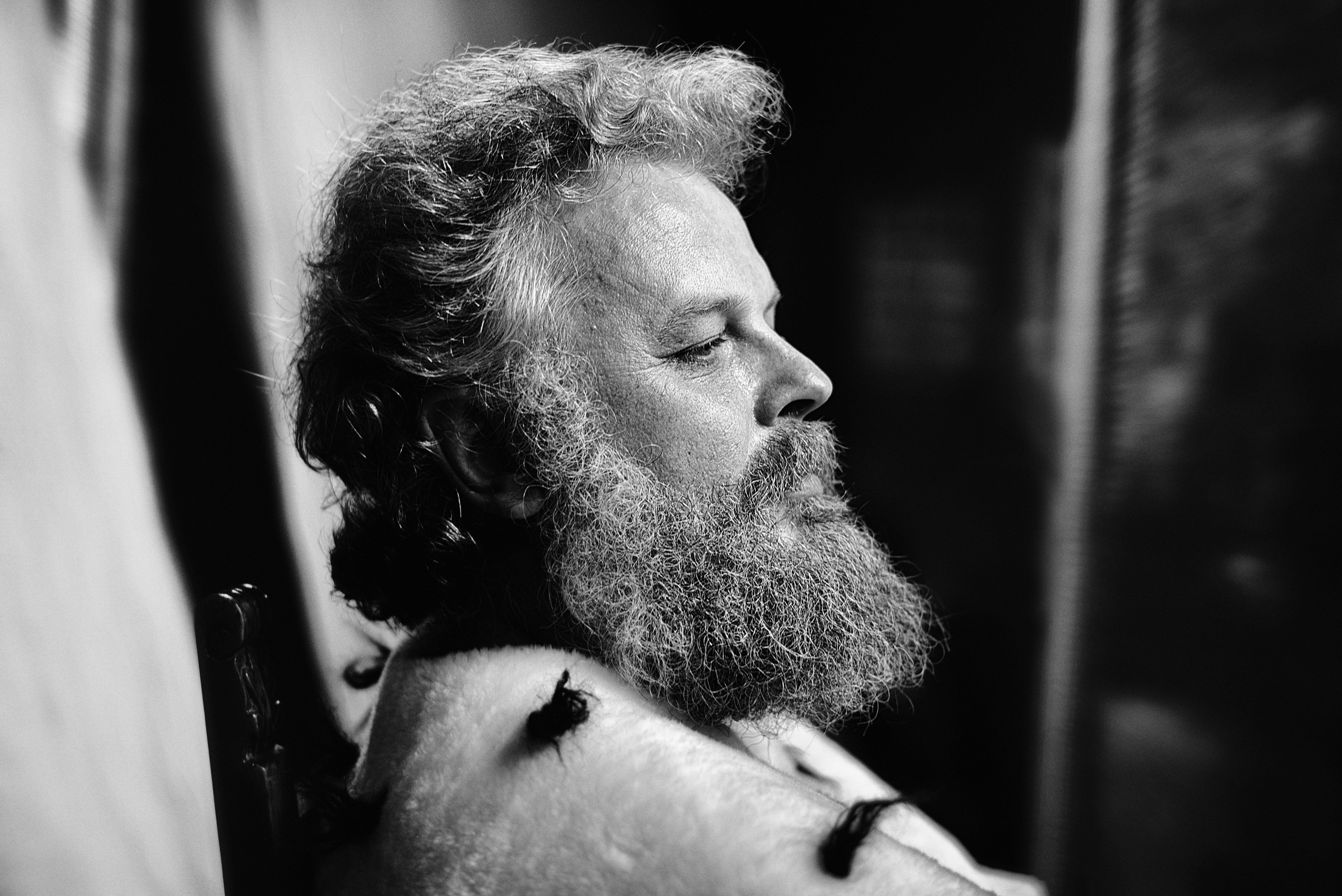 Bearded Vigil in Profile: Quiet Strength Under Studio Light