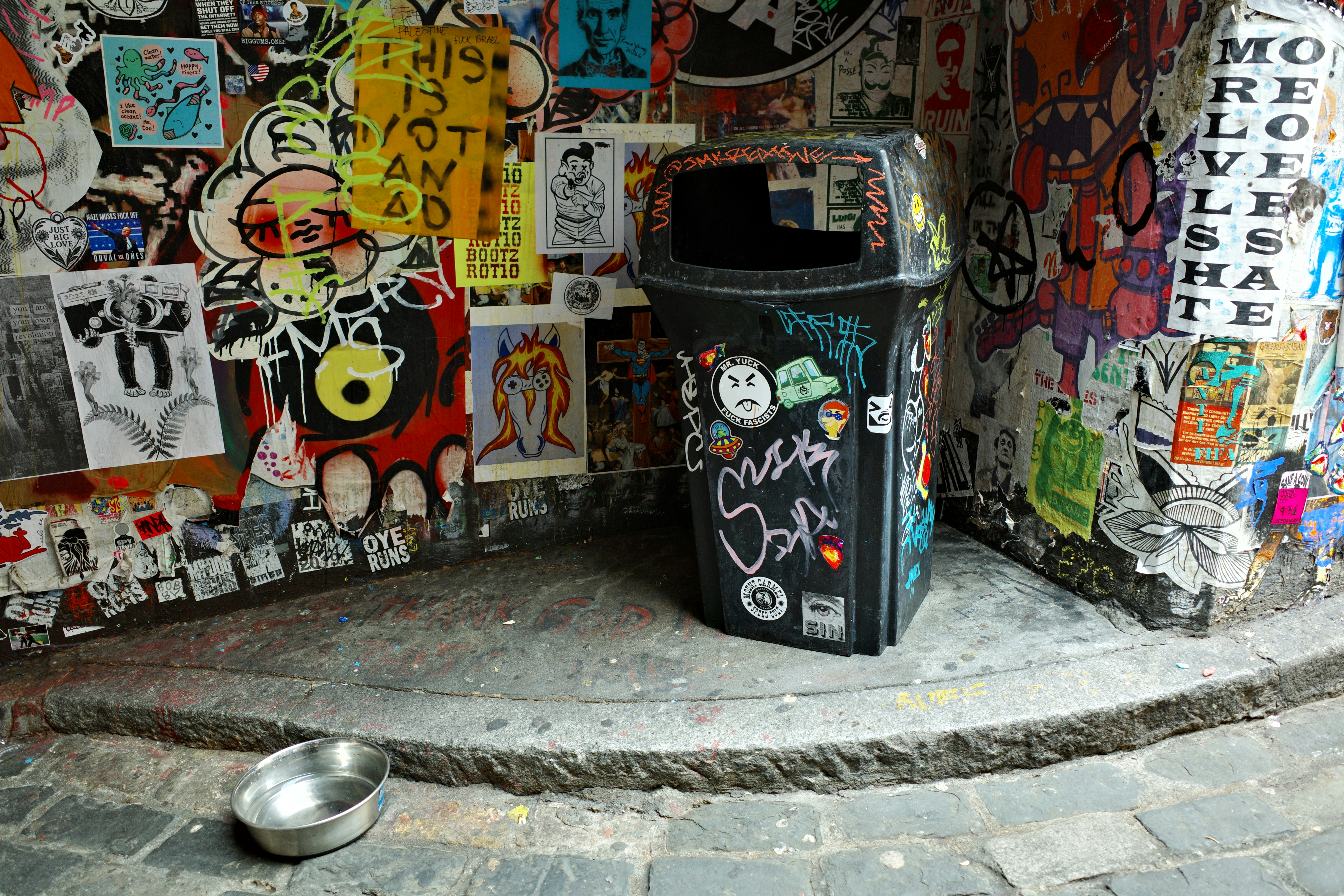 Locker Shrine Amidst a Wall of Street Tales
