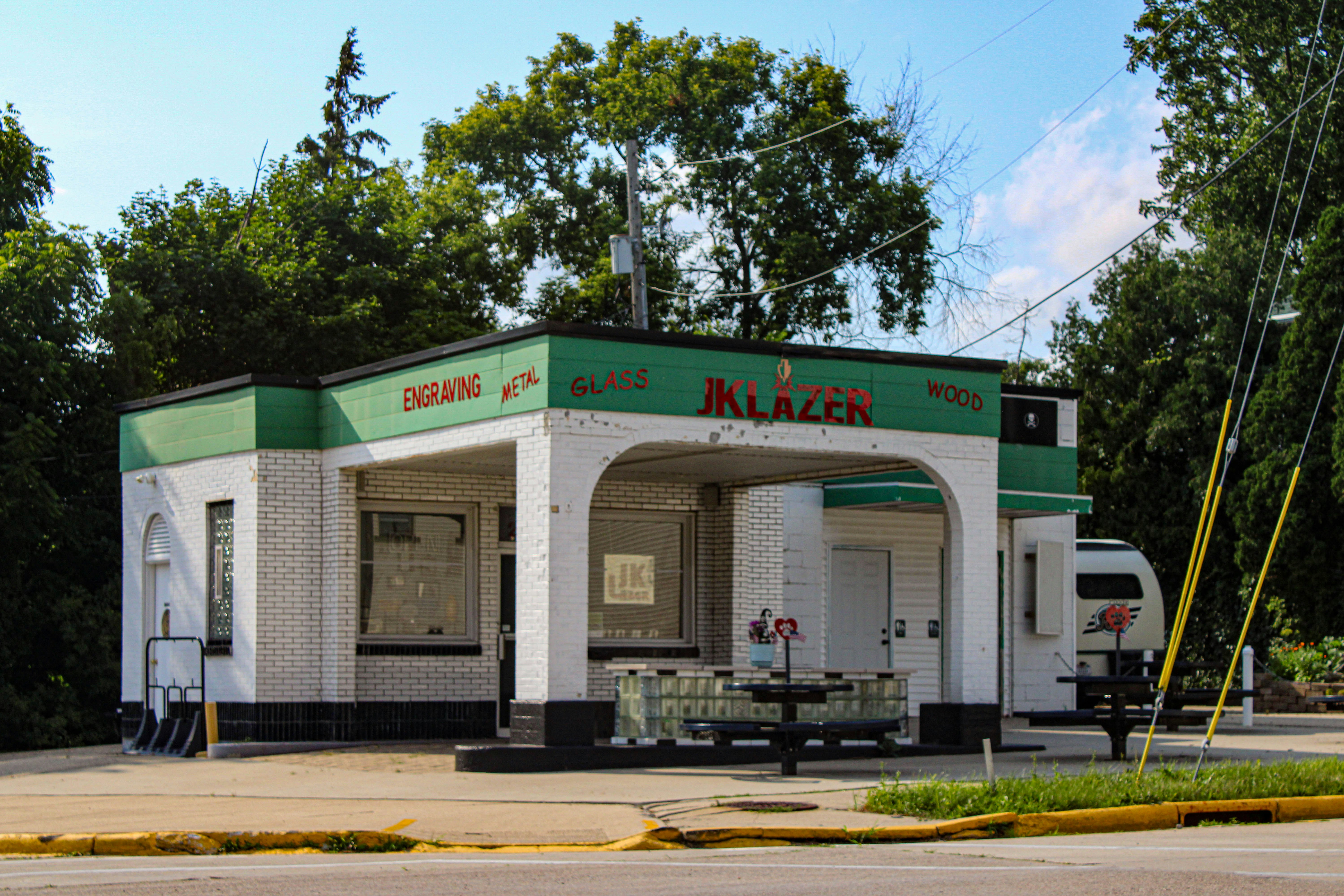 Retro Fast-Food Stop Under a Bright Sky
