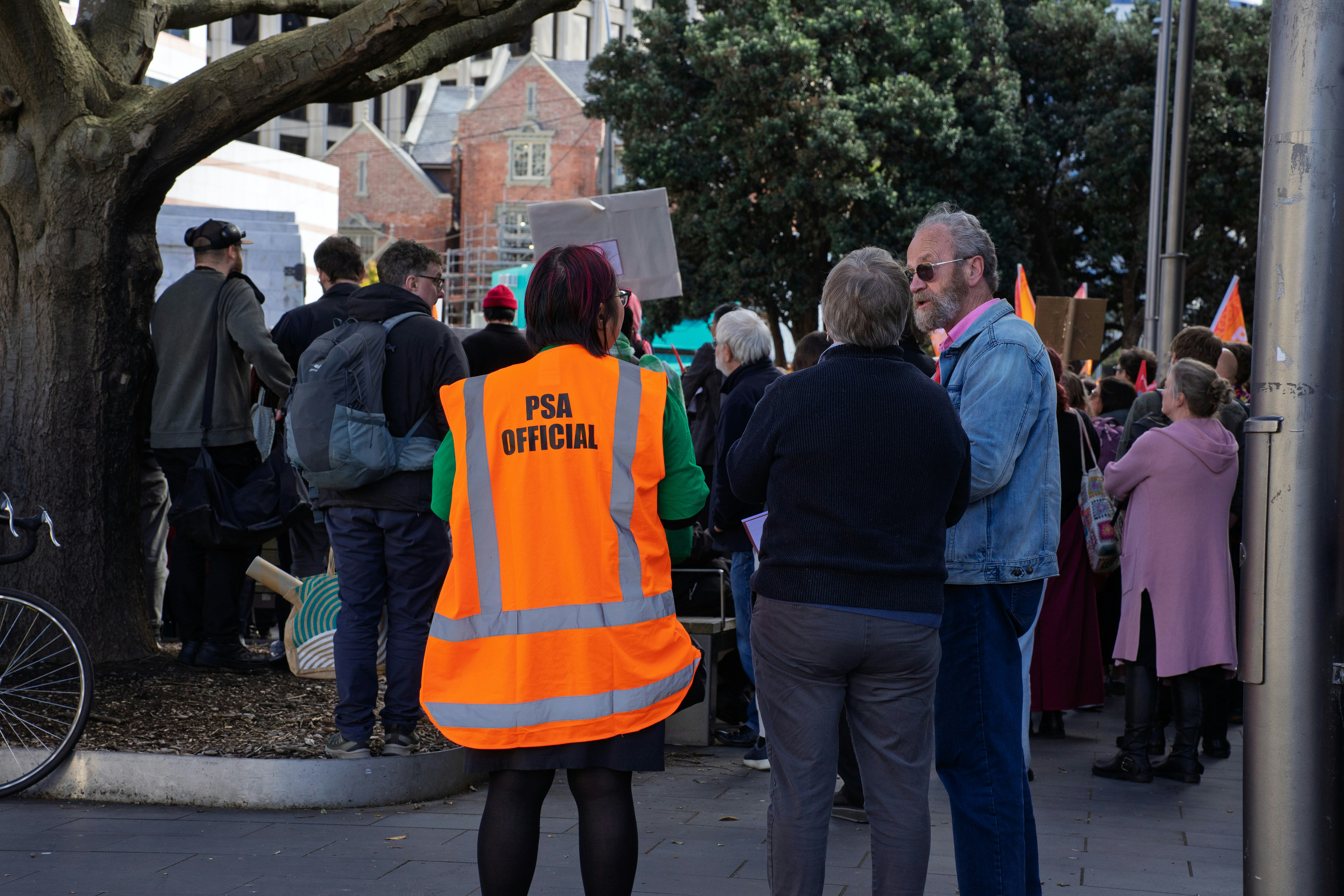 Bright Orange in a Crowd: The PSA Official at the Protest