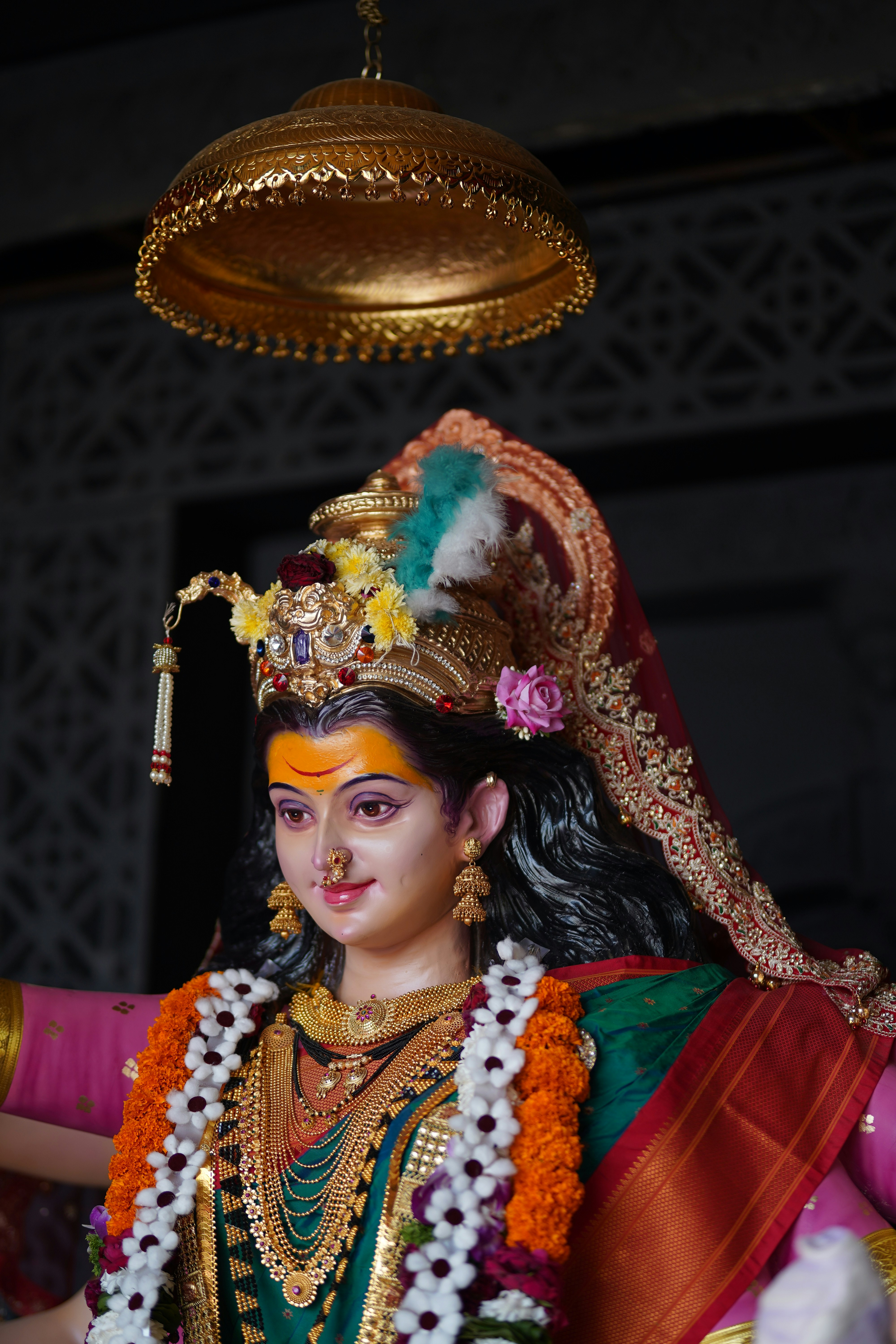 Divine Ornament: A Navaratri Dancer’s Garlanded Gaze