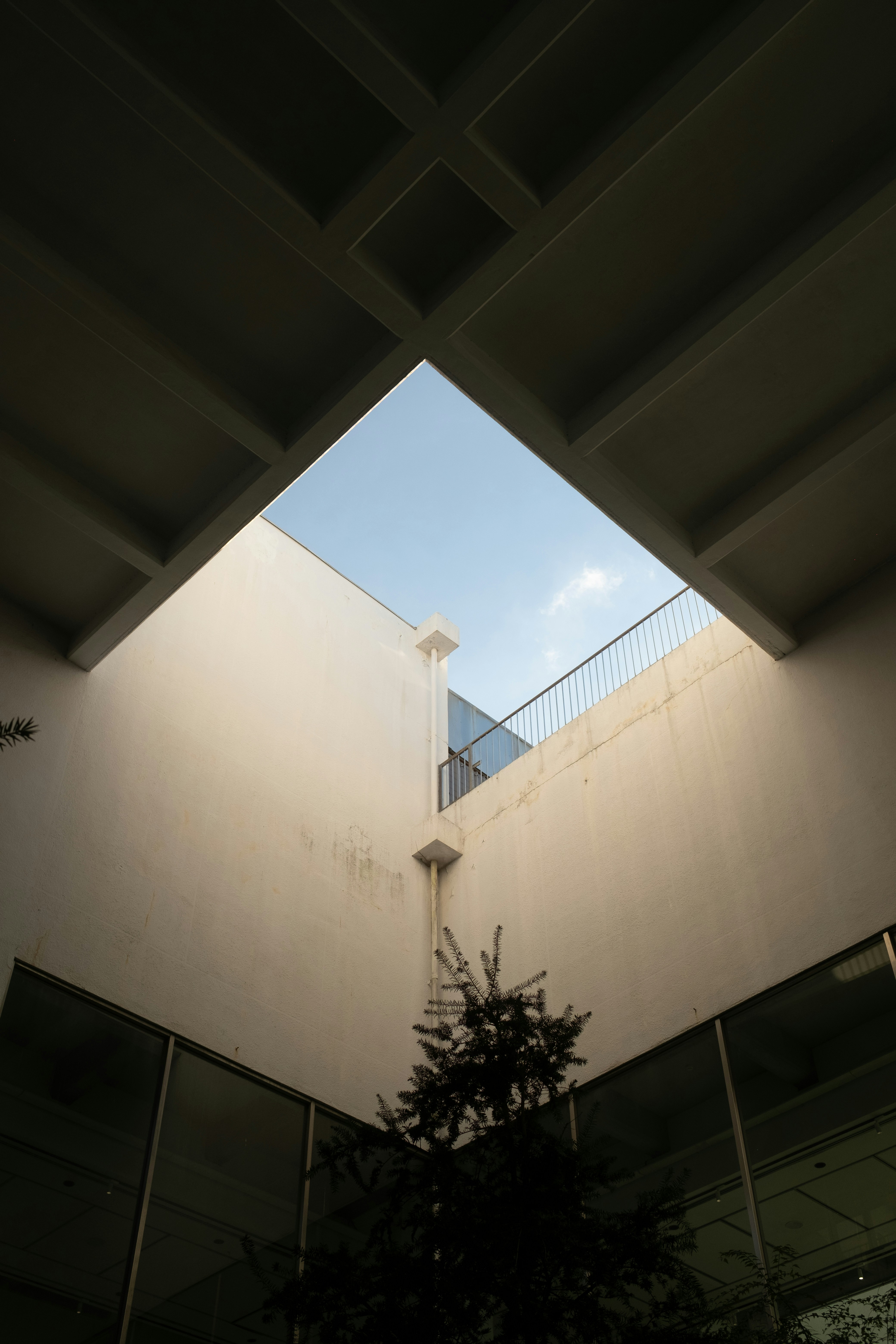 Open Sky Framed by Concrete Angles