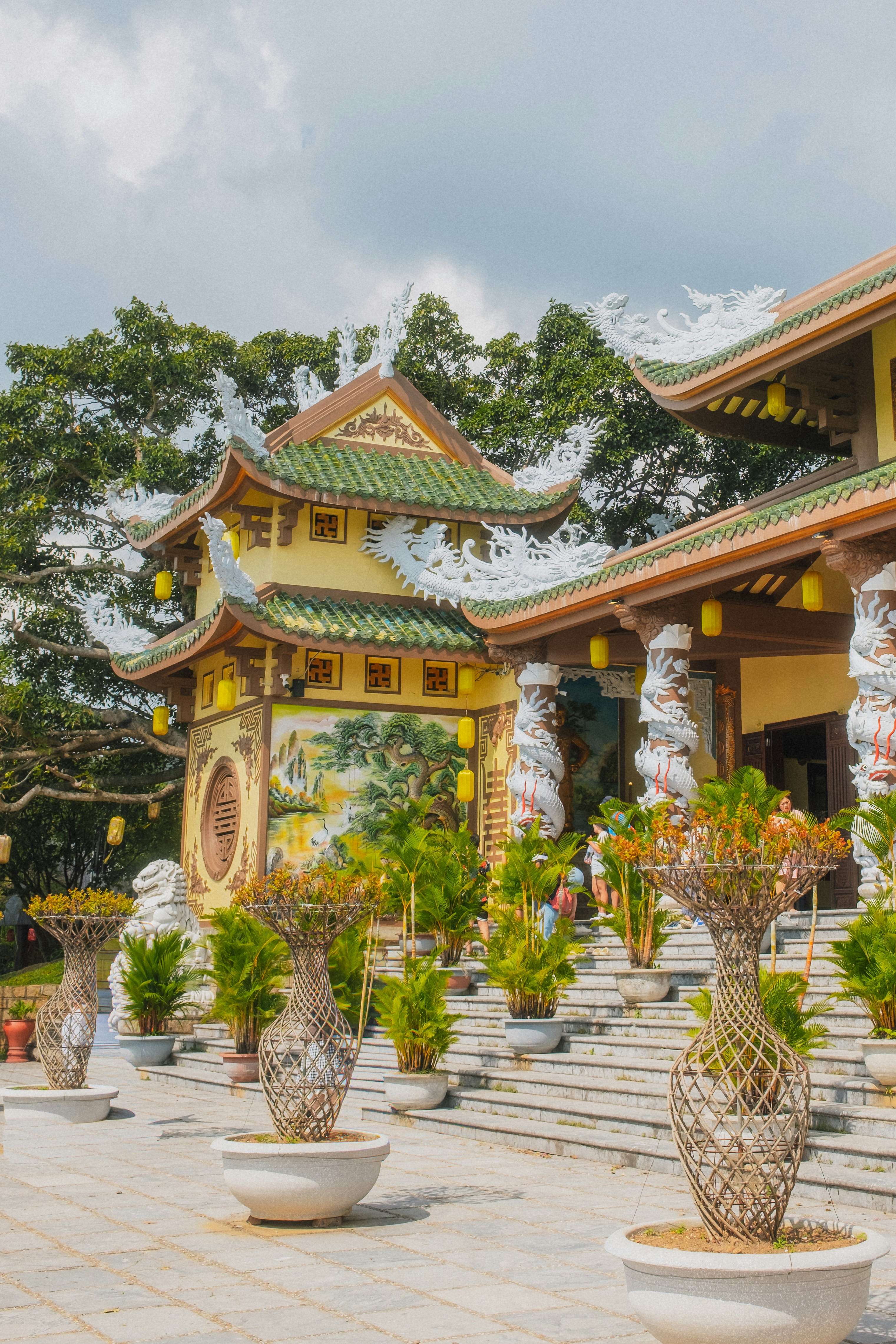 Temple Courtyard in Golden Light