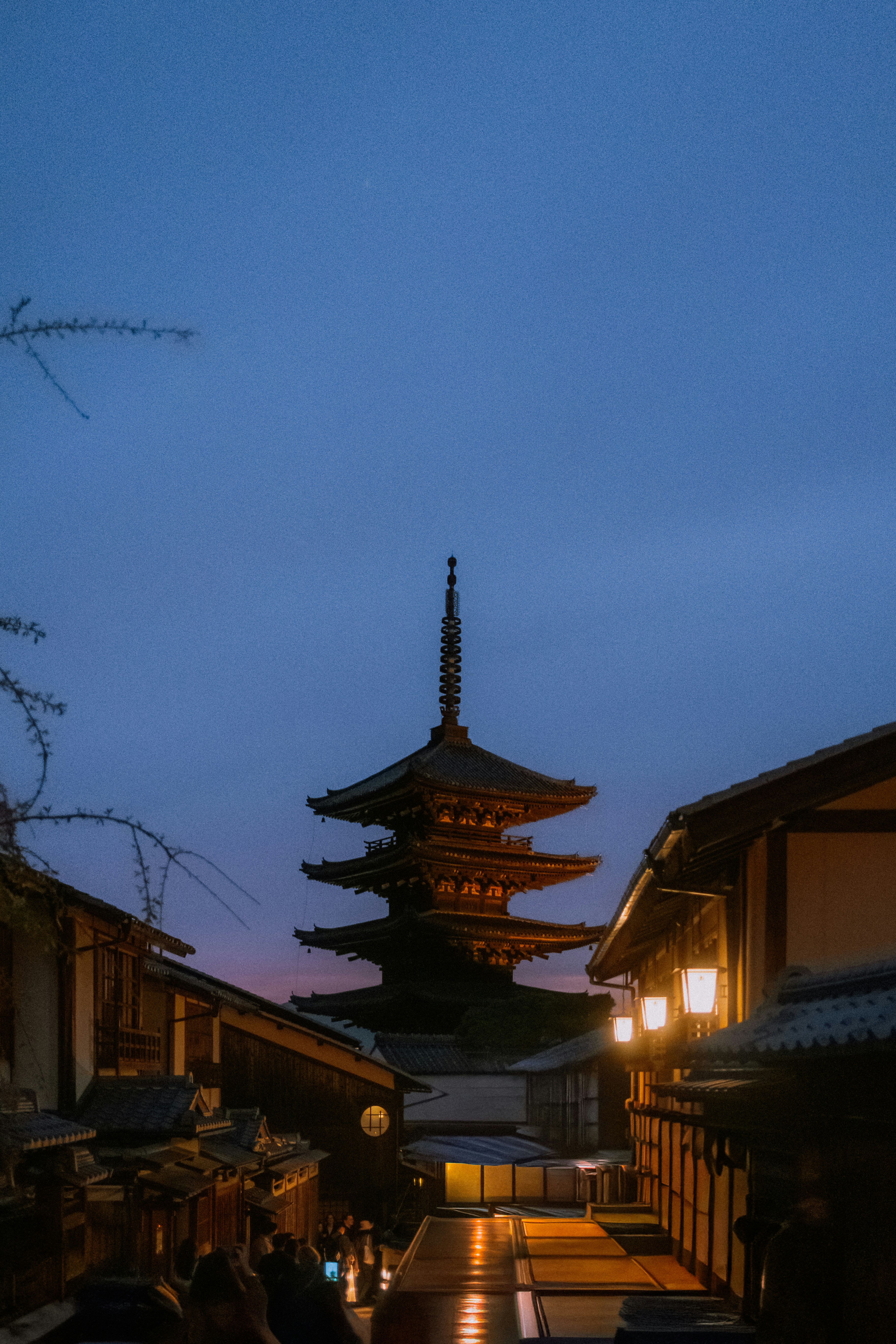 Evening Pagoda in a Quiet Kyoto Lane
