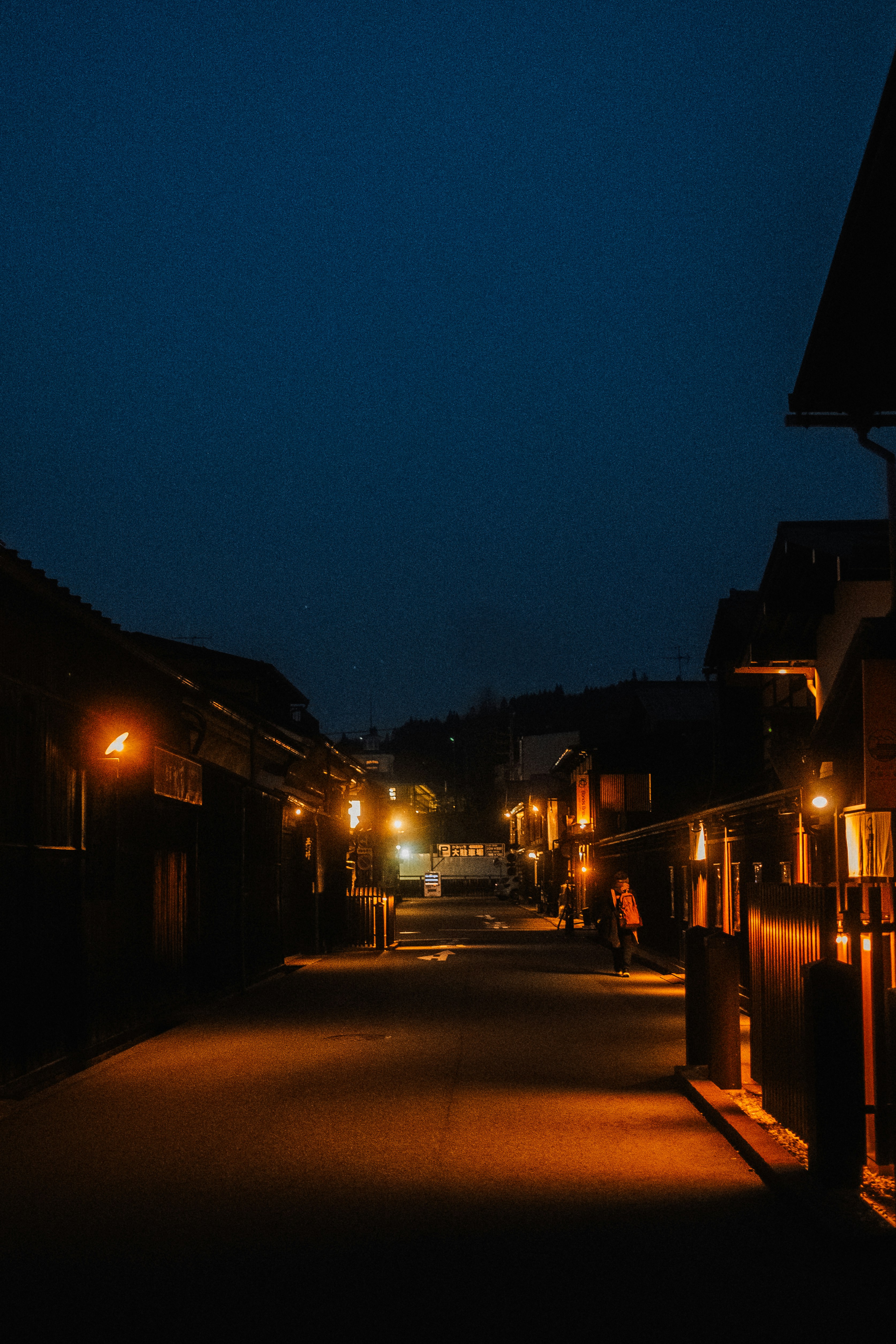 Nightfall in a Quiet Alley of Warm Lanterns