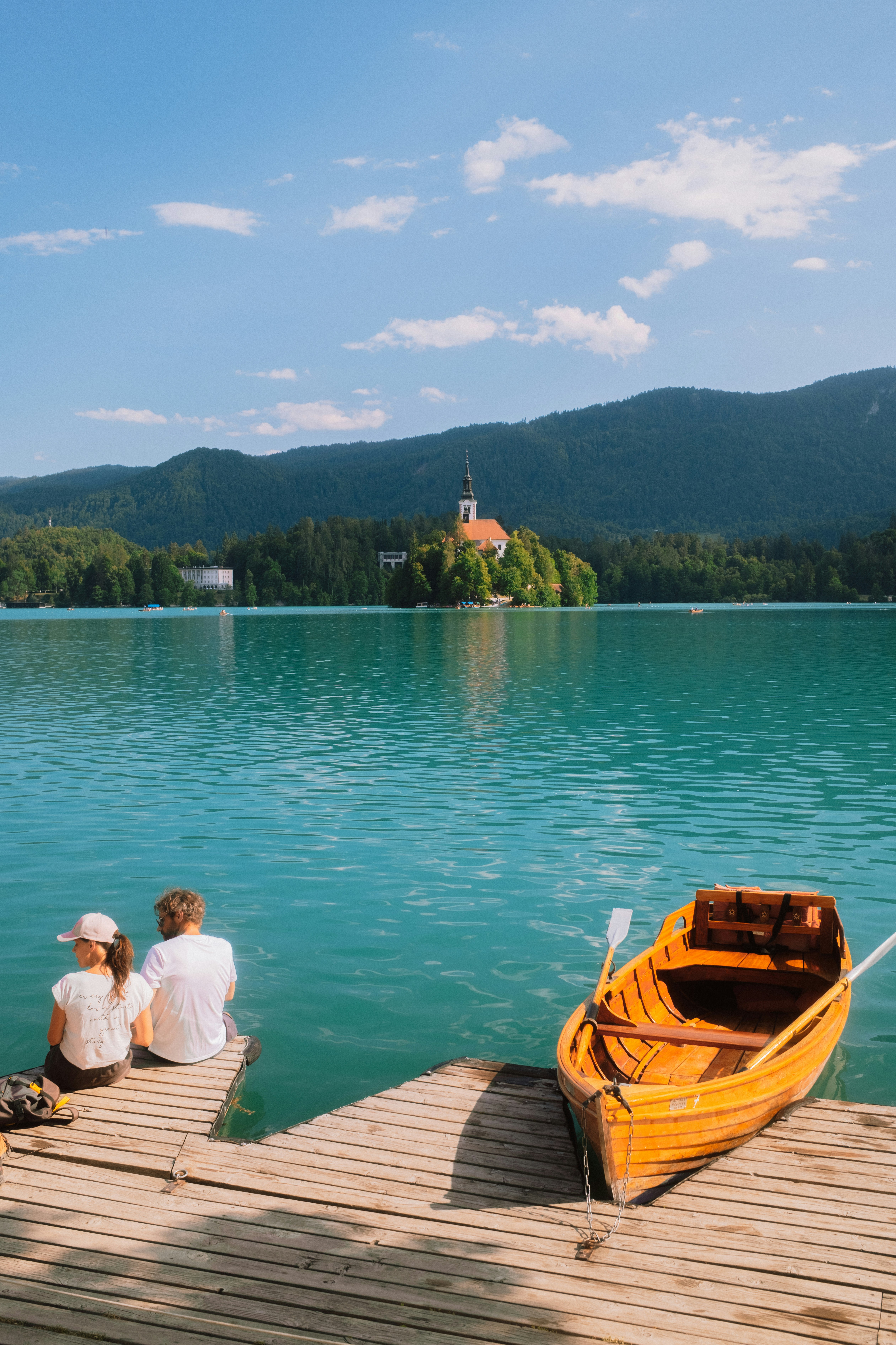 Emerald Lake Dock: A Quiet Moment with the Island Church