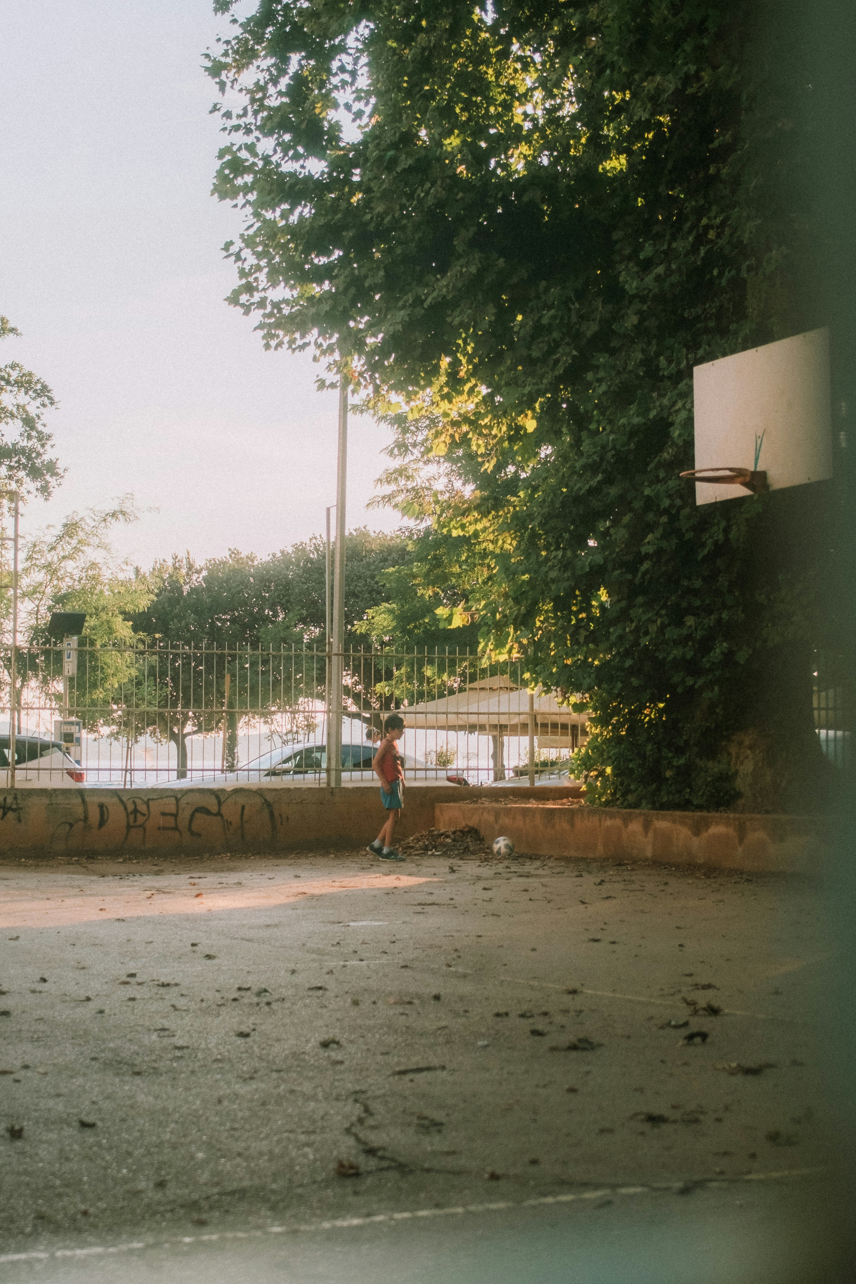 Child at the Court Edge: a Quiet Playground Moment