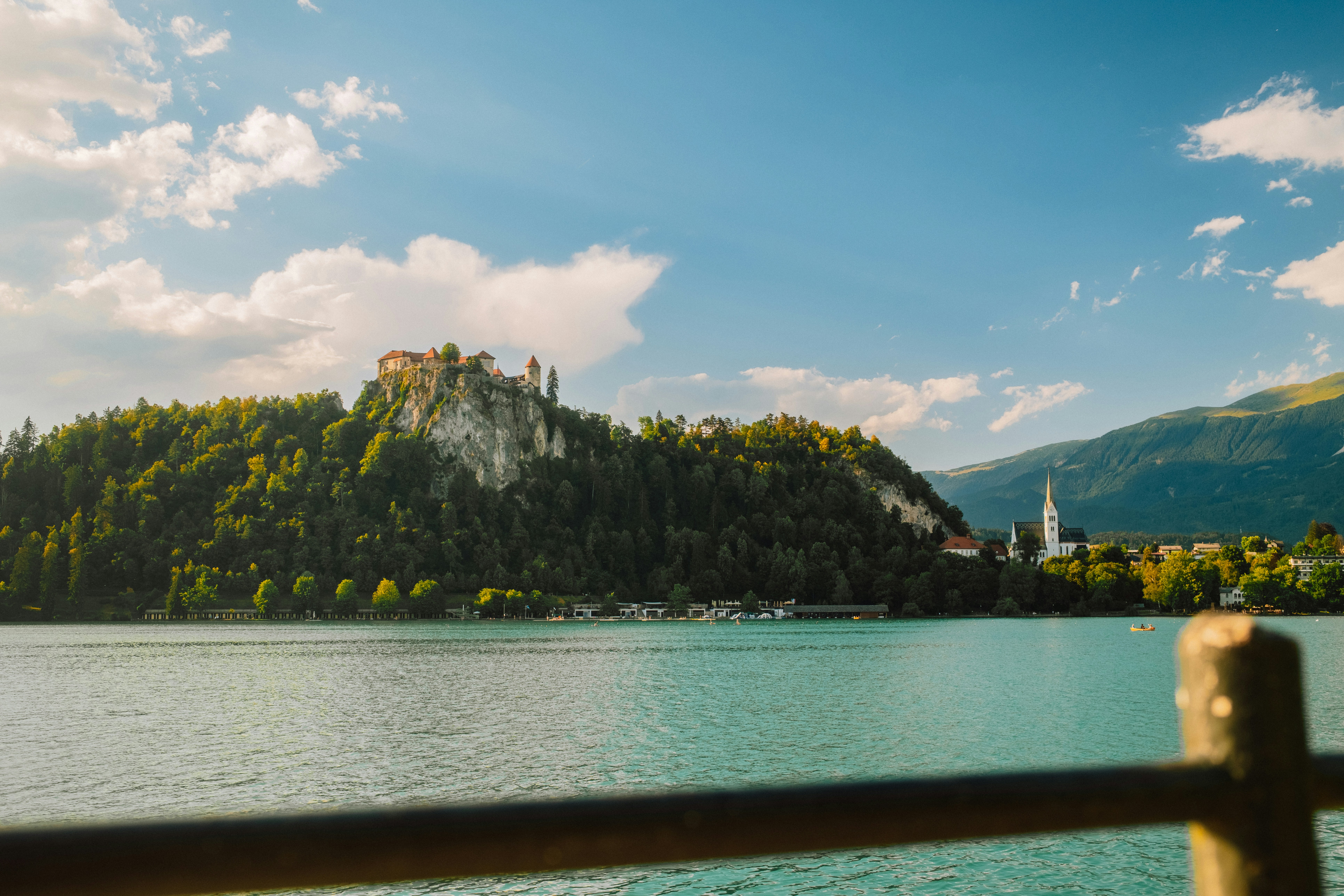Castle on the Hill Overlooking a Serene Lake