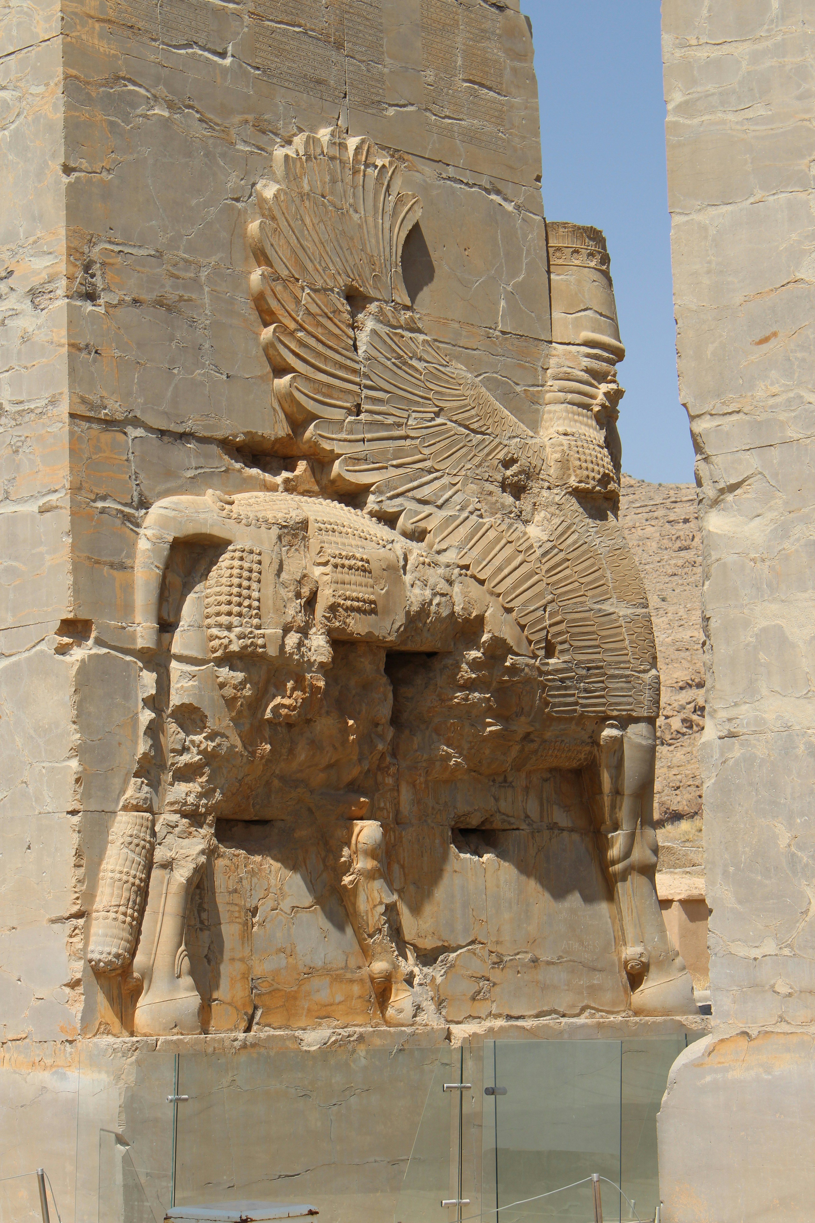 Winged Relic Rising from Stone Carved Throne