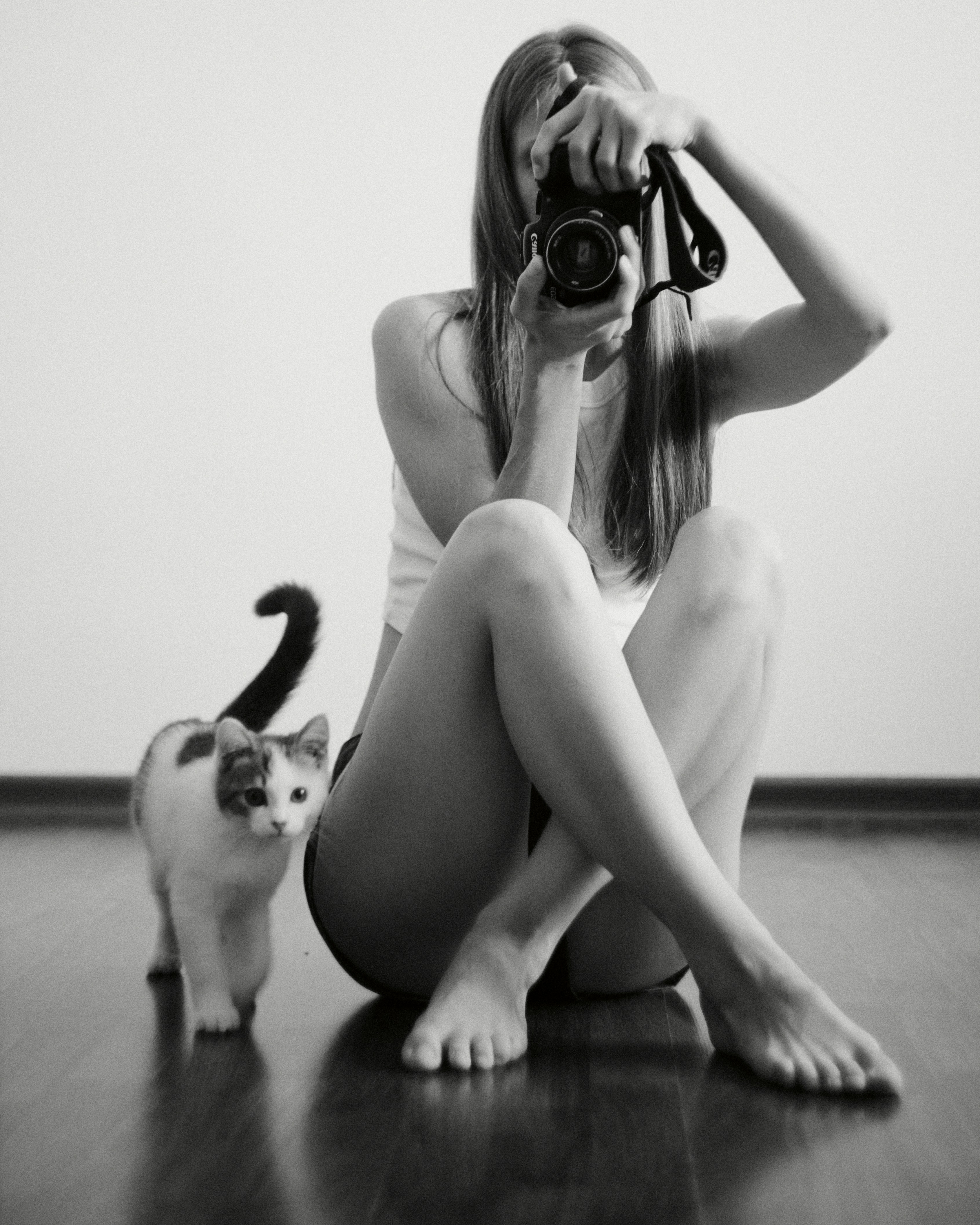 Behind the Lens: A Quiet Moment with a Cat and Photographer