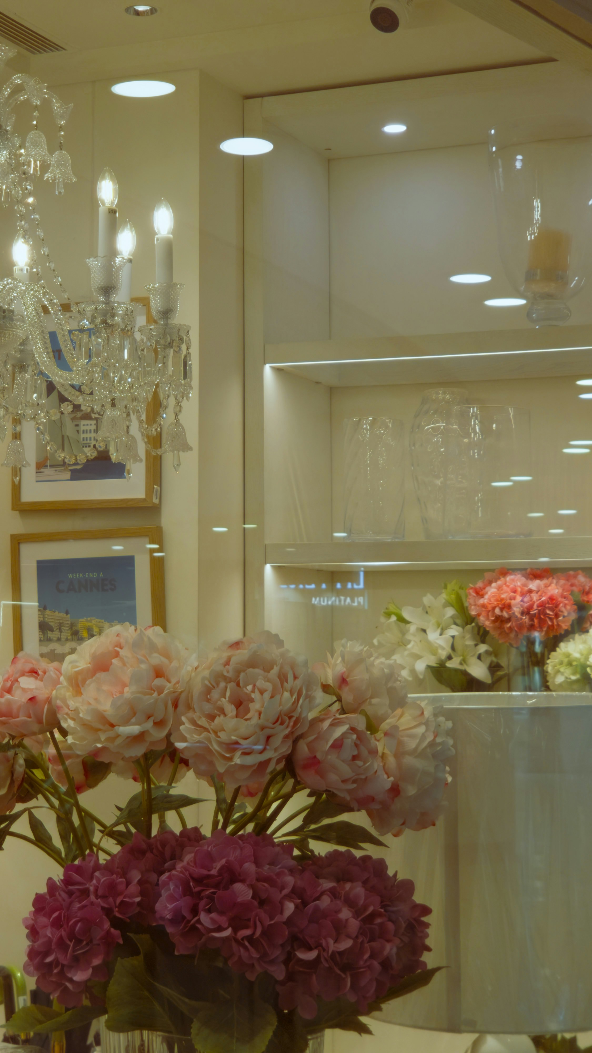 Floral Display in a Glitzy Interior