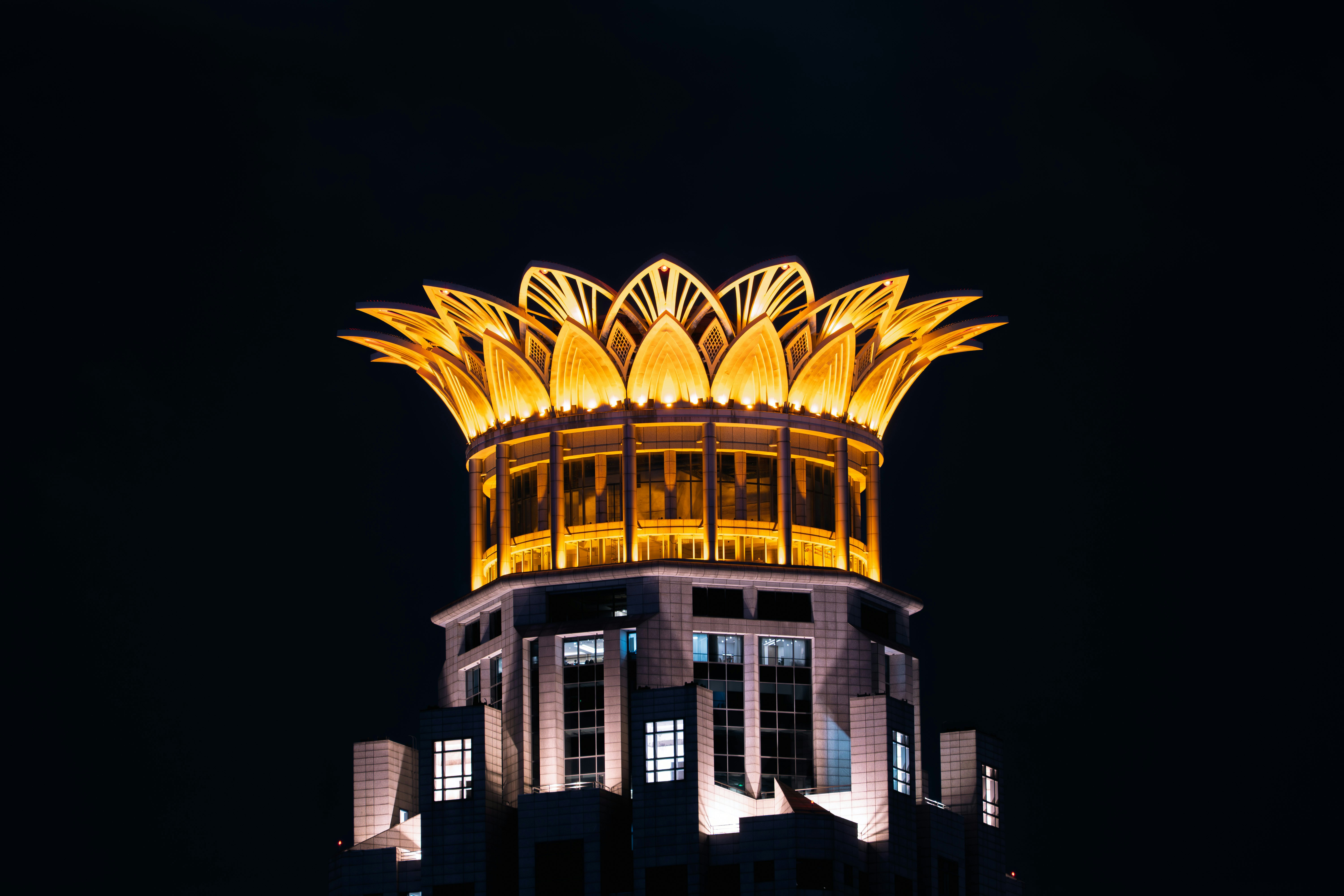 Golden Crown on a Night-Topped Tower