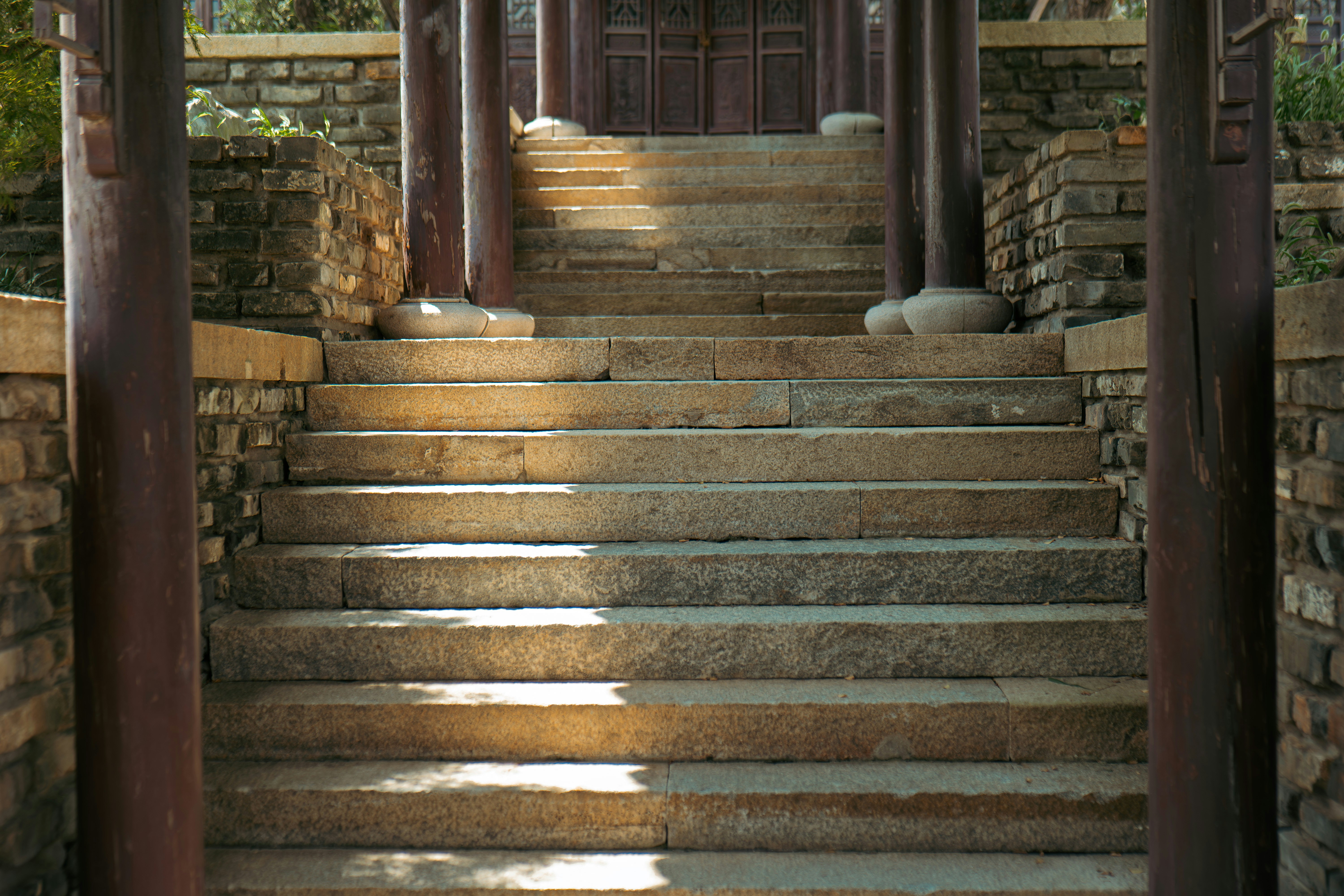 Sunlit Steps into Shade: Ancient Gate at Rest