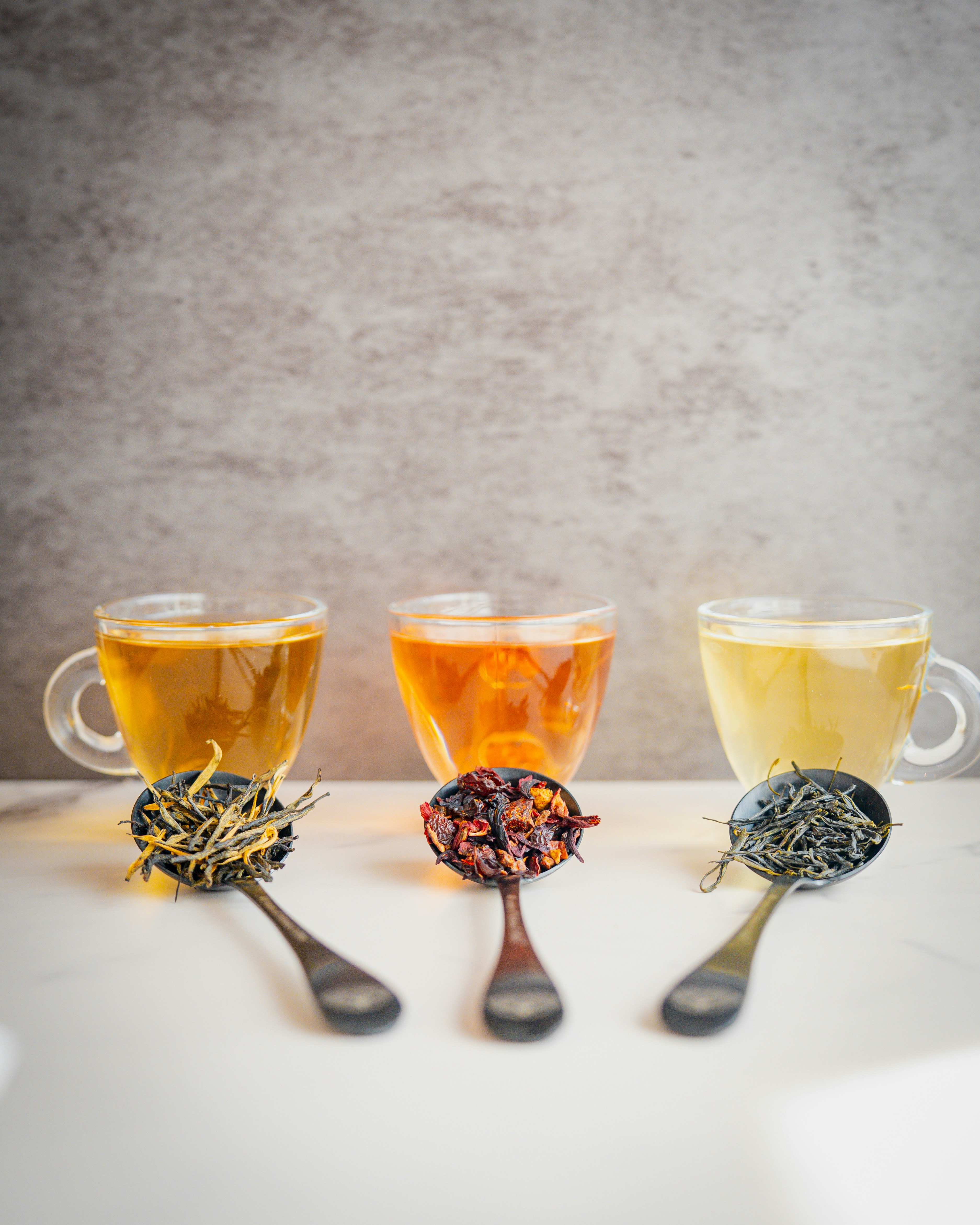 Tea Trio: Golden, Spiced, and Floral Infusions on a Minimalist Sip